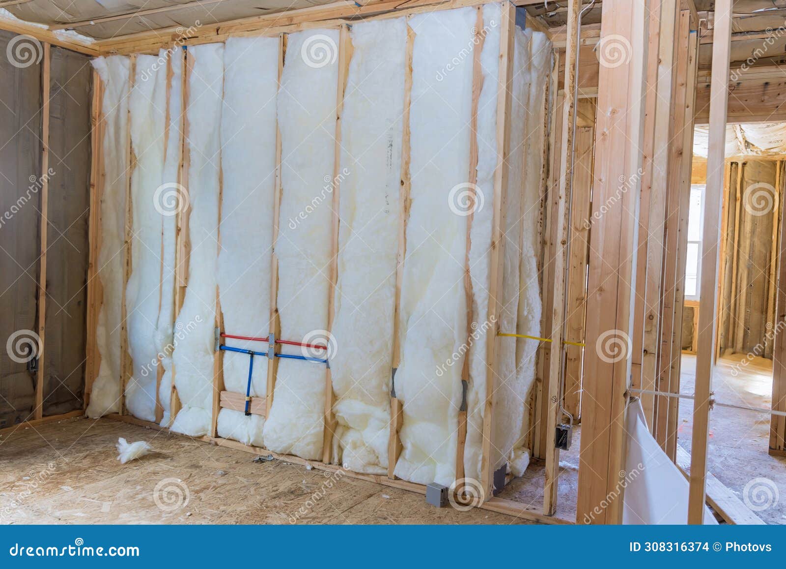 Work on Insulation Wall of a New Residential Building Stock Photo ...