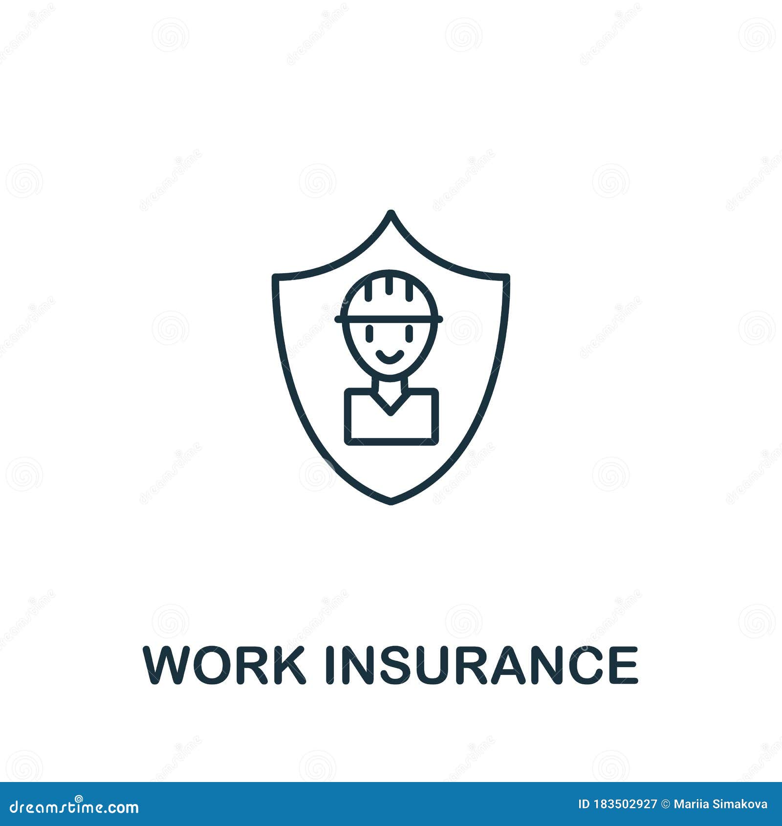 Work Insurance Icon from Work Safety Collection. Simple Line Element ...