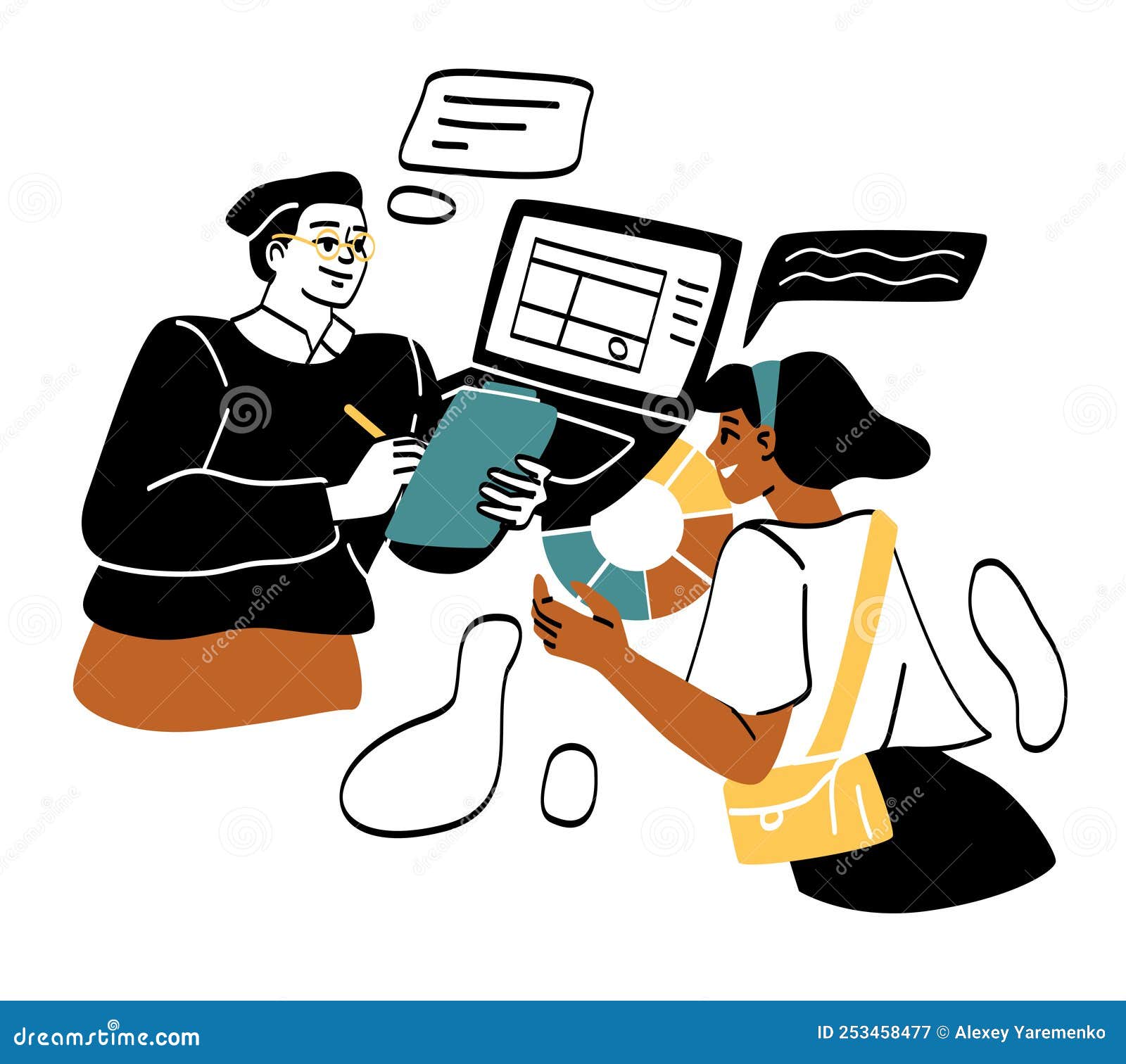 Work of Interior Designer Concept Stock Vector - Illustration of ...