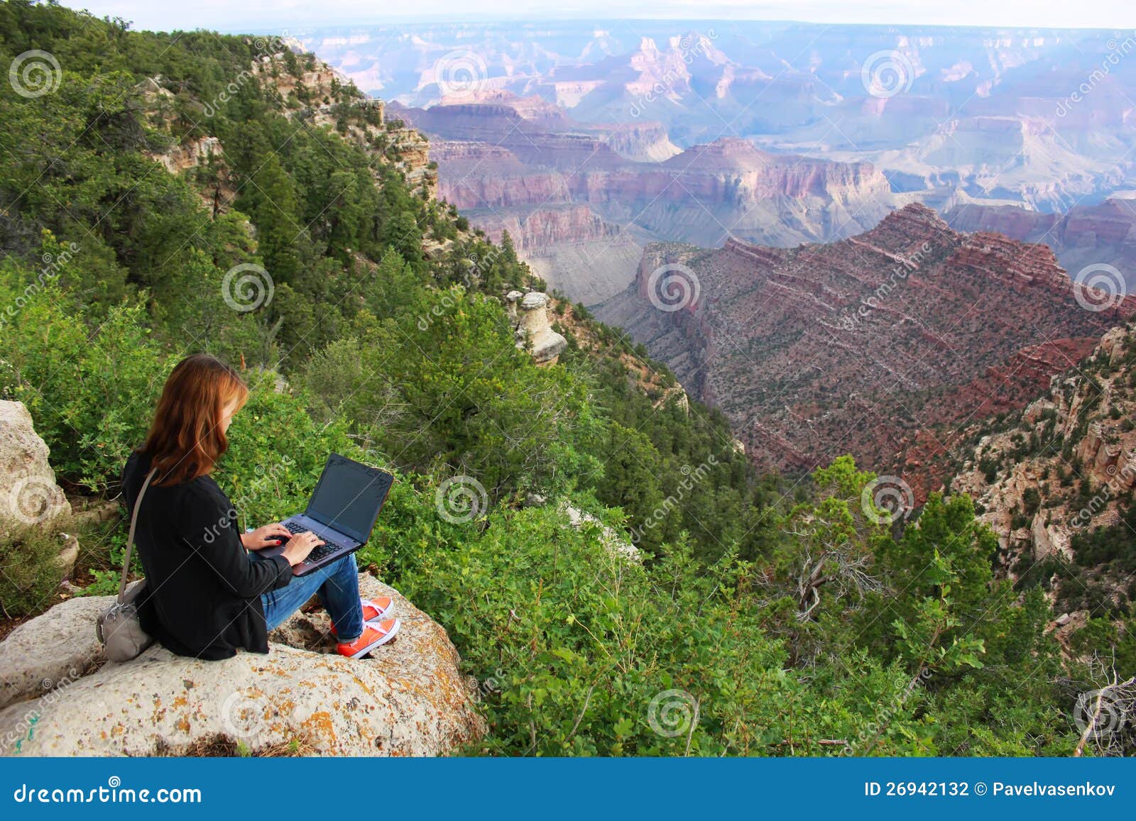 Work on the Internet stock photo. Image of nature, tourism - 26942132