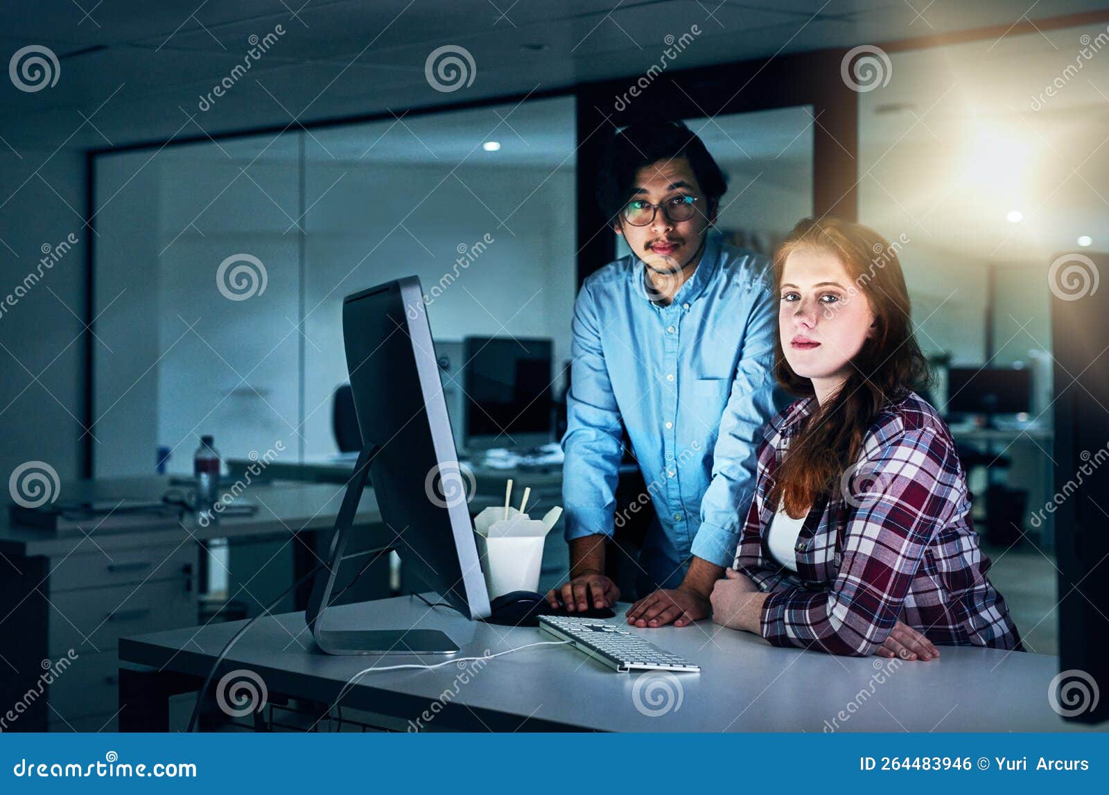 They Work Late Hours so we Can Sleep Better. Portrait of Two Focussed ...