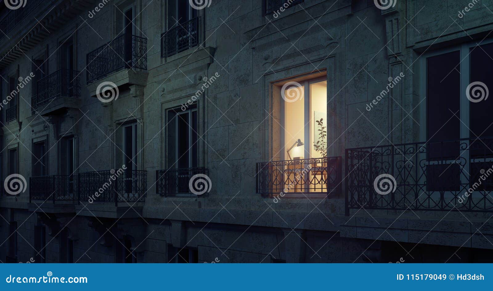 Work Late at Night, Building Exterior Stock Image - Image of lamp, city ...