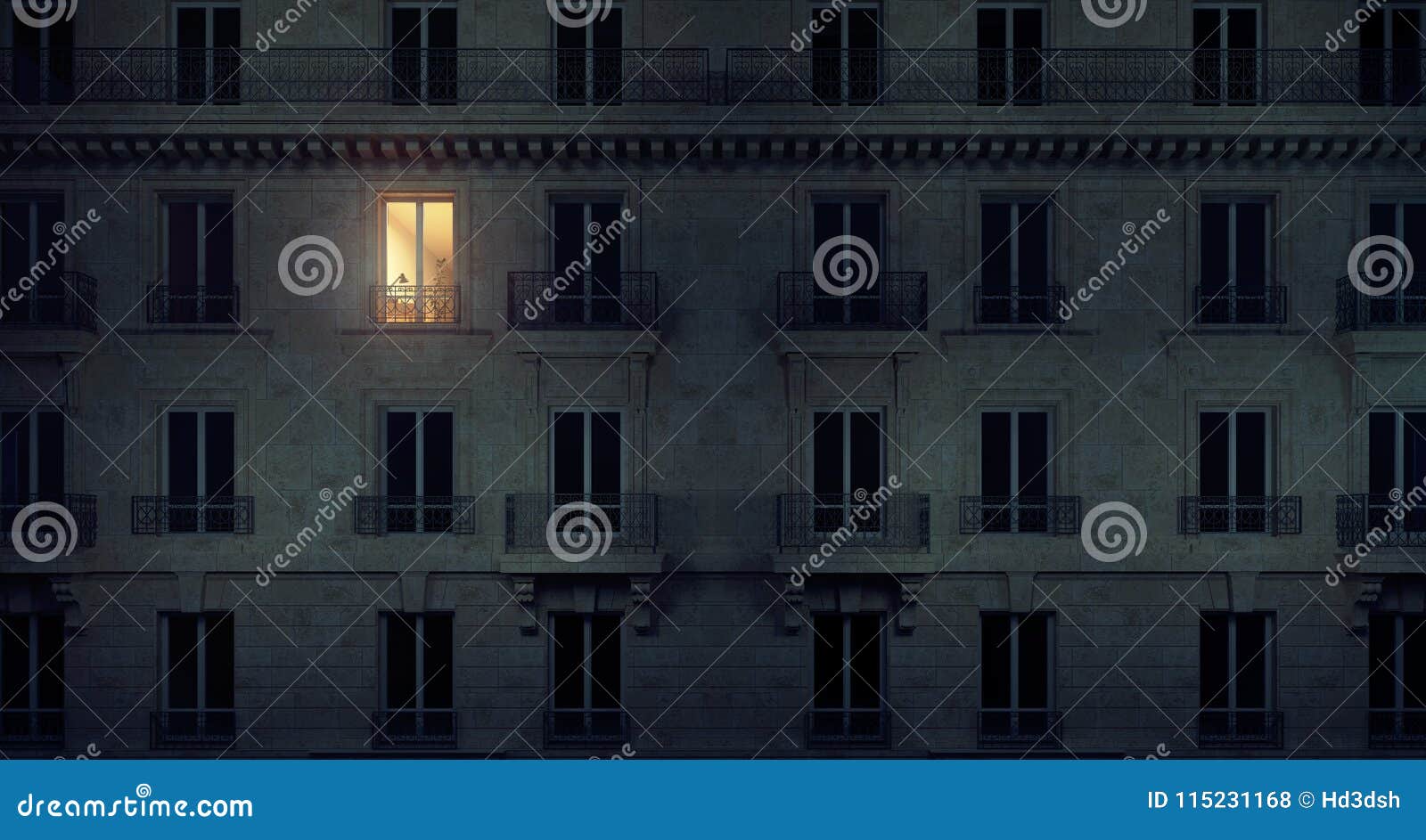 Work Late at Night, Building Exterior Stock Illustration - Illustration ...