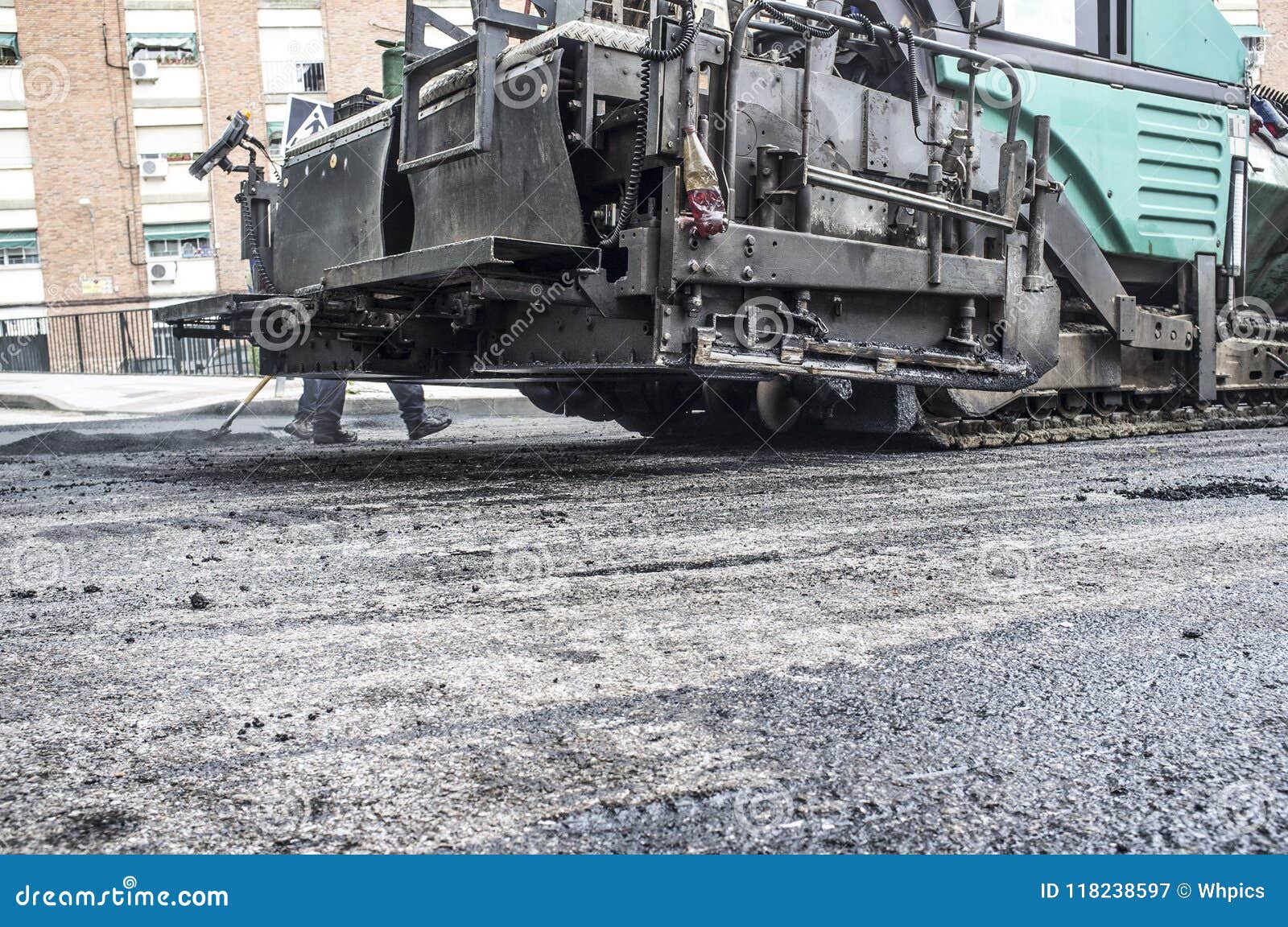 Paving Applicator Machine or Paver at Work Stock Image - Image of ...