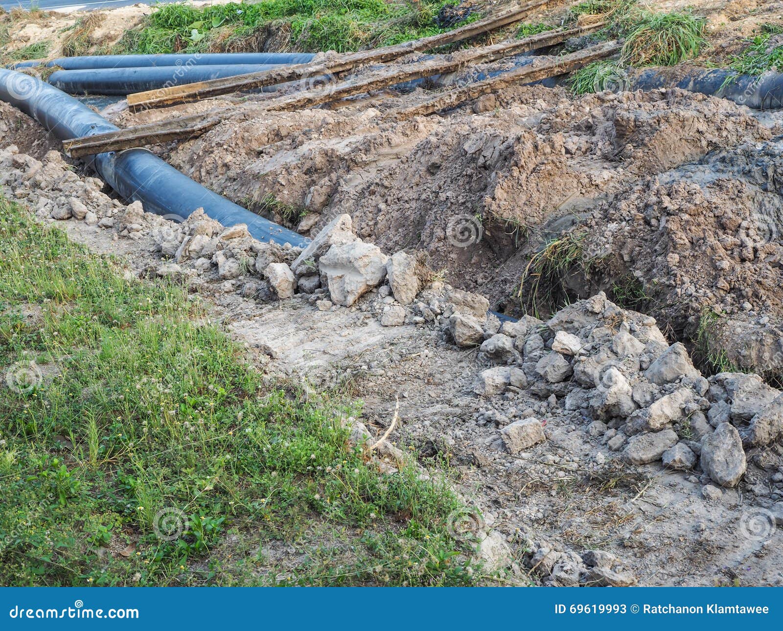 Work laying tubes. stock image. Image of tubes, work - 69619993