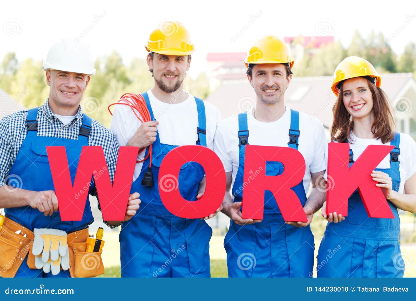 Work letters and workers stock photo. Image of employee - 144230010