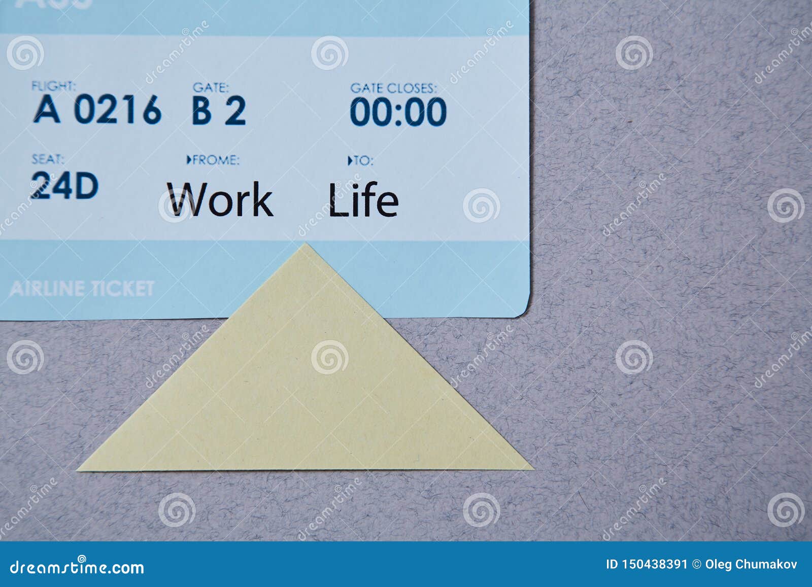 Work Life Balance Choice Concept. Boarding Pass and Sticker Stock Image ...