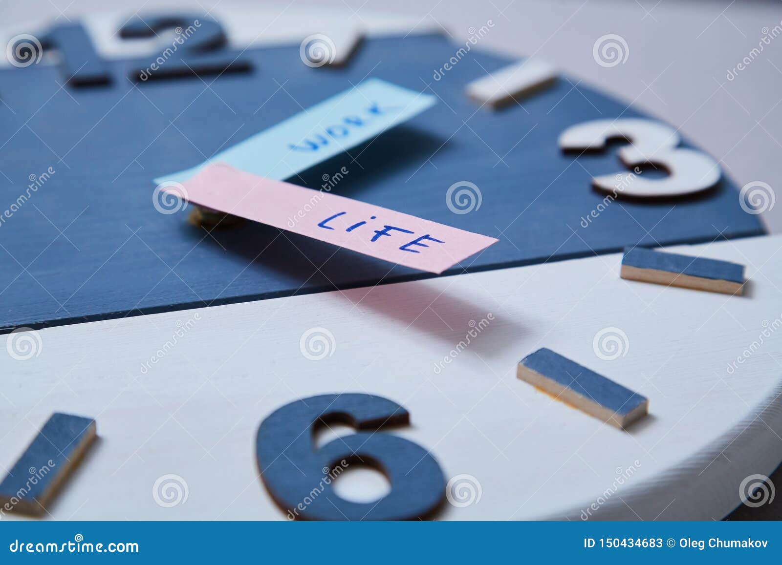 Work Life Balance Choice Concept. Clock Closeup and Arrows Telling ...