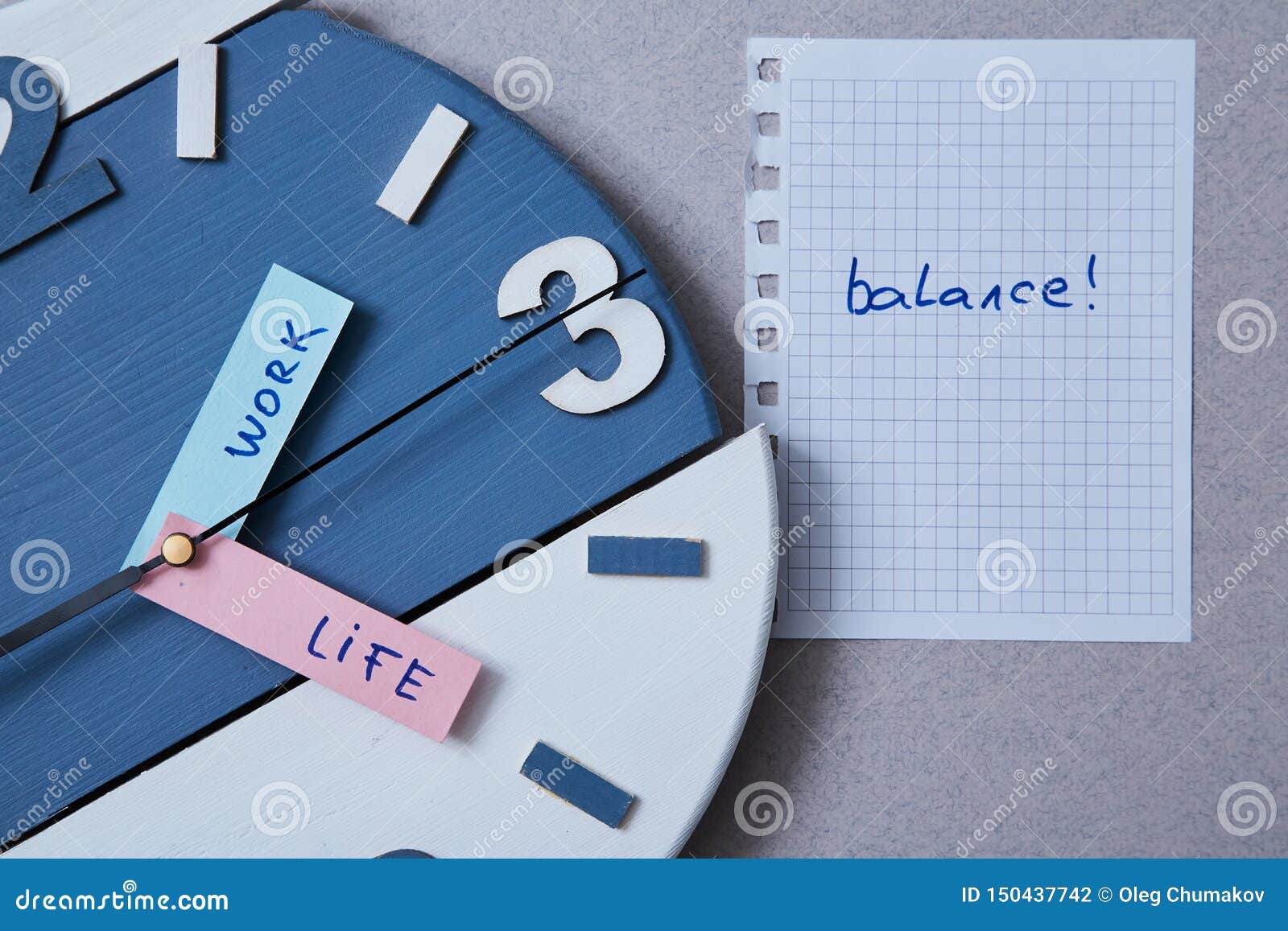 Work Life Balance Choice Concept. Clock Closeup and Arrows Telling ...