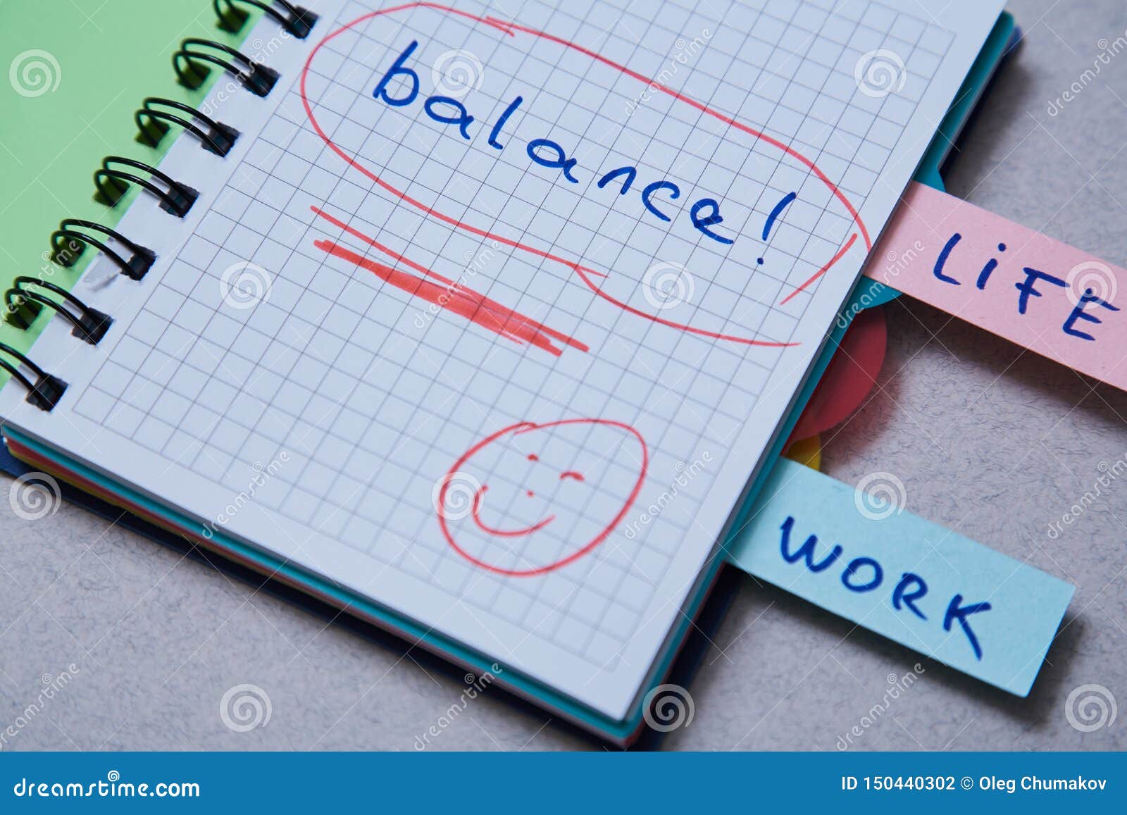 Work Life Balance Choice Concept. Stickers with Inscriptions in a ...