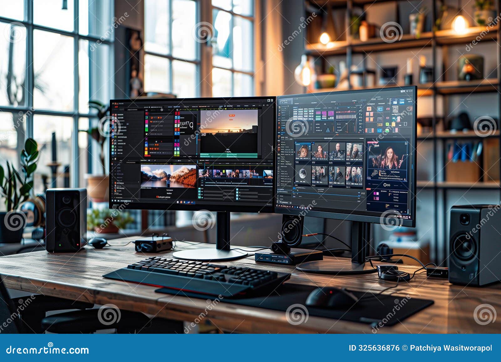 Work Life Balance Concept, Home Office, a Split-screen Image Showing a ...