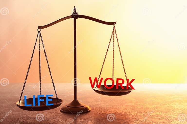 Work-life Balance. Scale with Words on Table Stock Photo - Image of ...