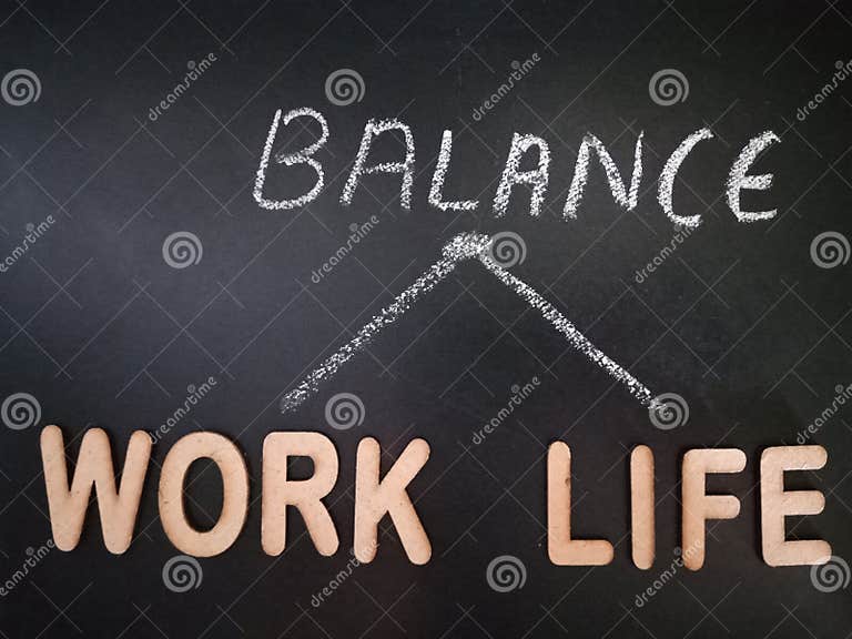 Work and Life Balance Diagram on Chalkboard Concept Stock Image - Image ...