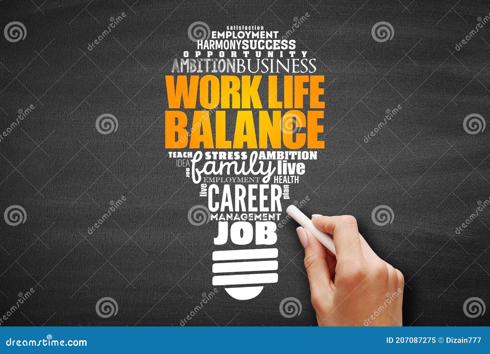 Work Life Balance Light Bulb Word Cloud Collage Stock Image - Image of ...