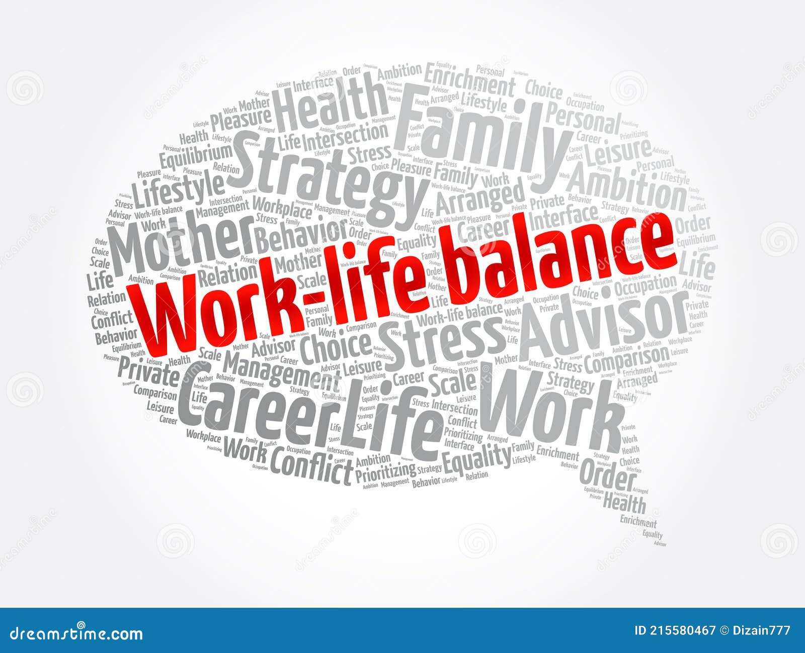 Work-life Balance Message Bubble Word Cloud Collage, Concept Background ...