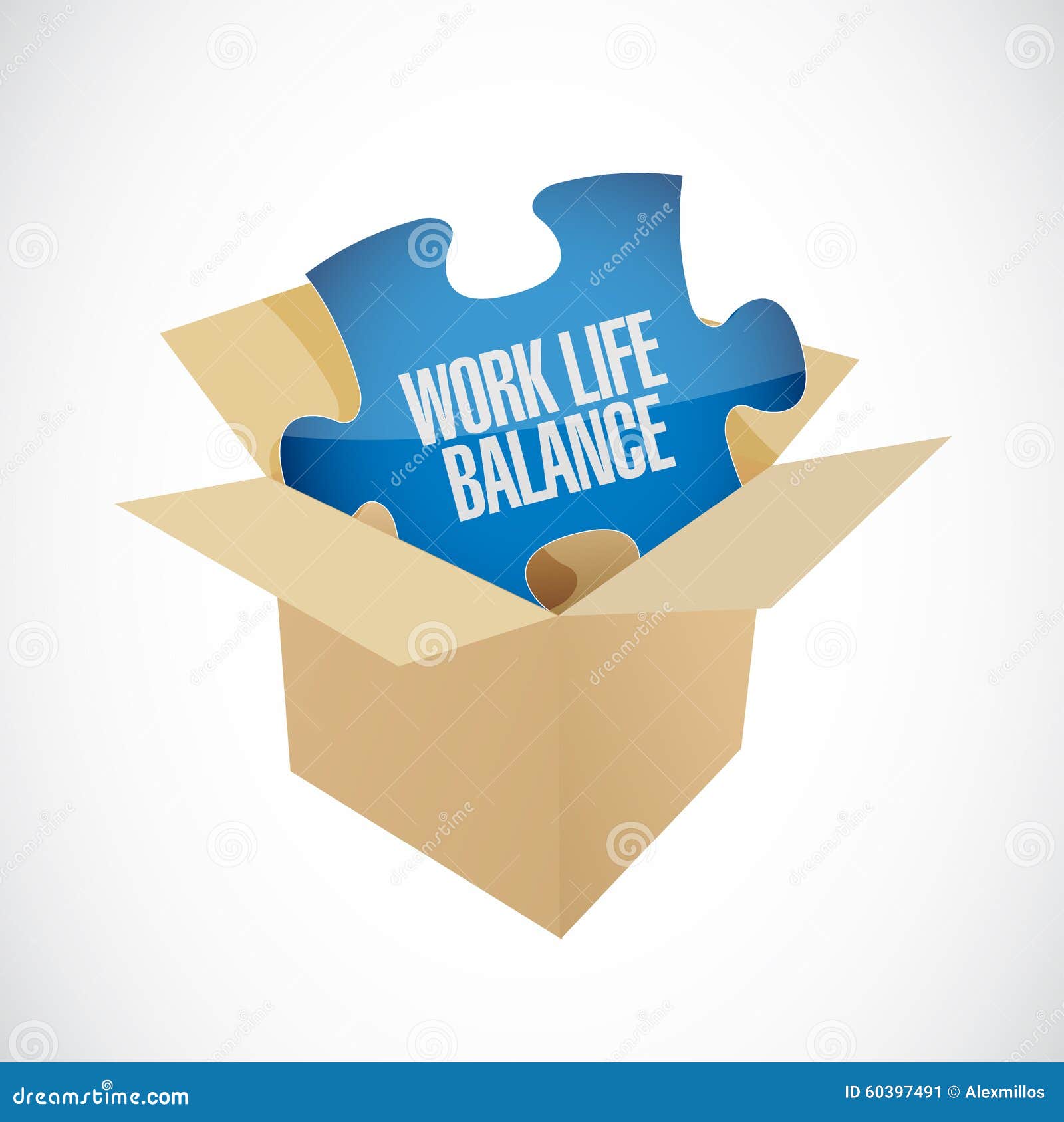 Work Life Balance Puzzle Box Sign Concept Stock Illustration ...