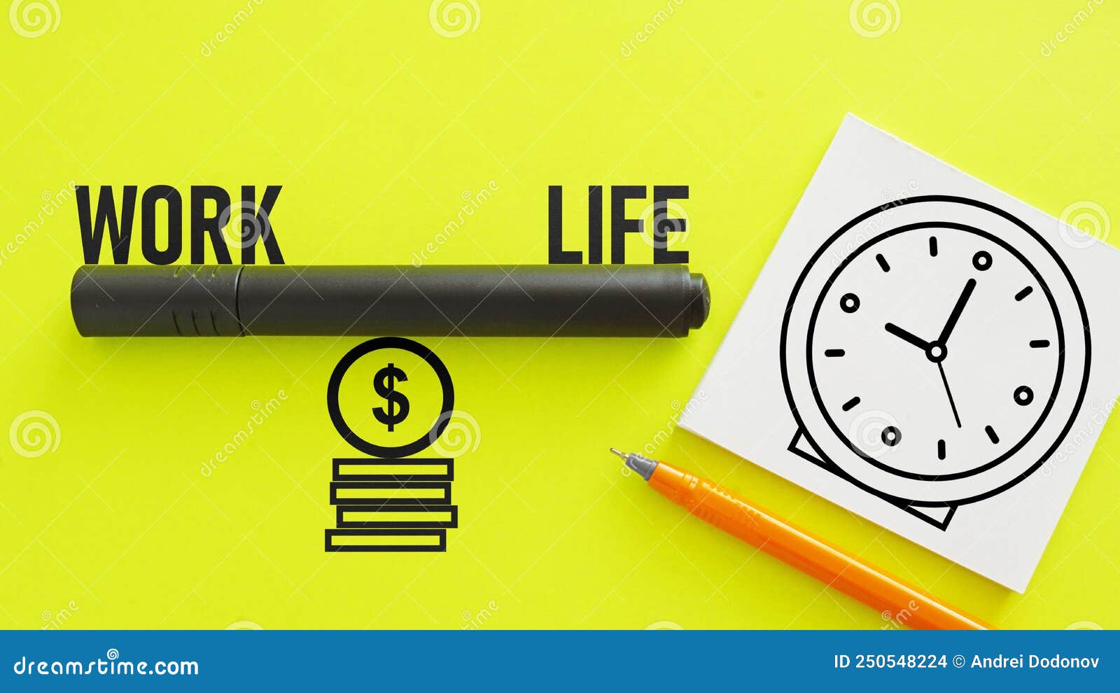 Work Life Balance is Shown Using the Text Stock Photo - Image of family ...