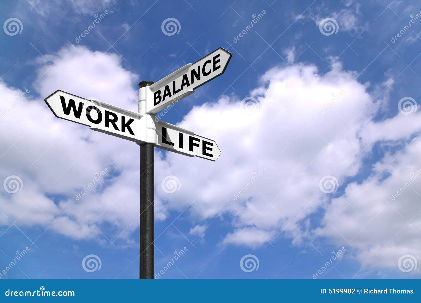 Work Life Balance signpost stock photo. Image of expression - 6199902