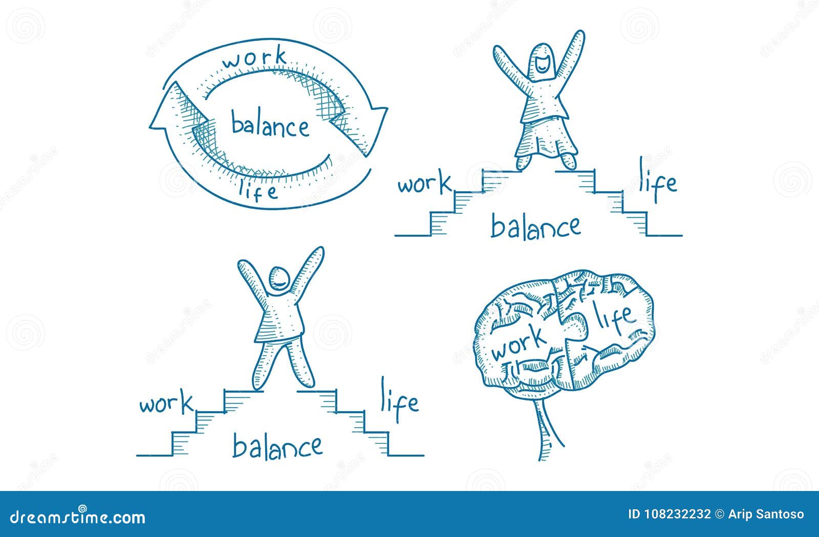 Work Life Balance Template Set Stock Vector - Illustration of balance ...