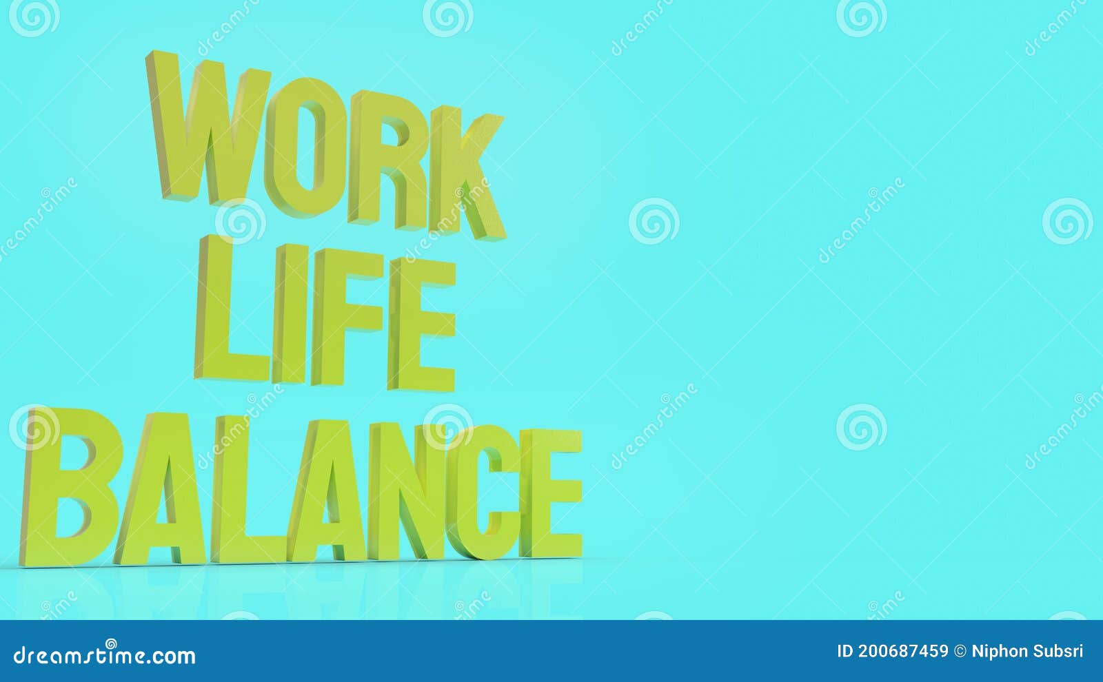 Work Life Balance Text 3d Rendering Stock Illustration - Illustration ...