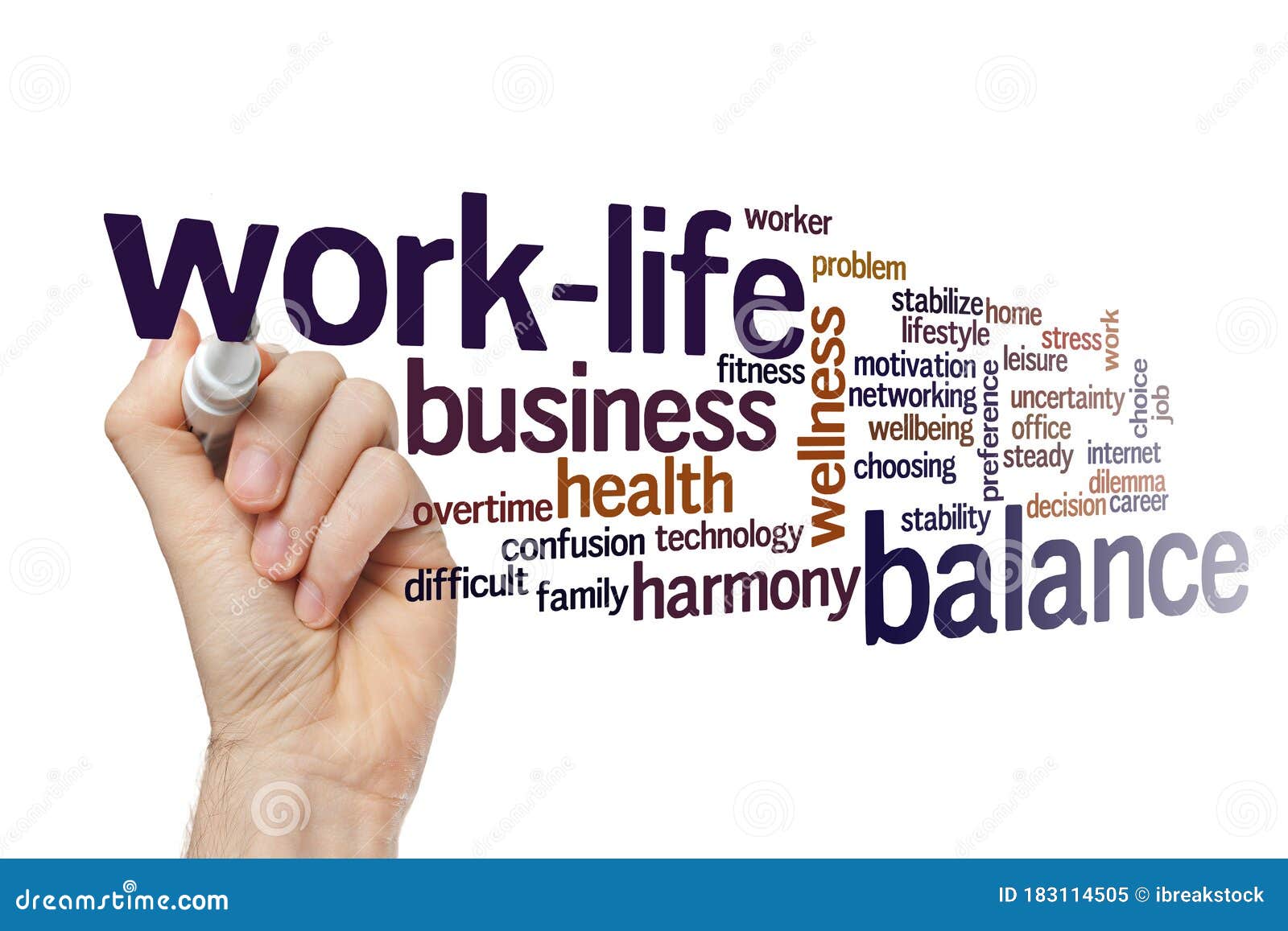 Work-life Balance Word Cloud Concept Stock Illustration - Illustration ...