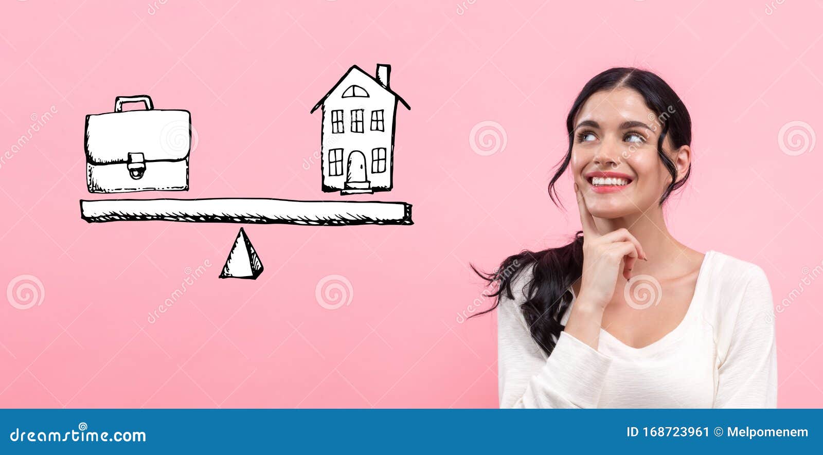 Work and Life Balance with Young Woman Stock Image - Image of woman ...