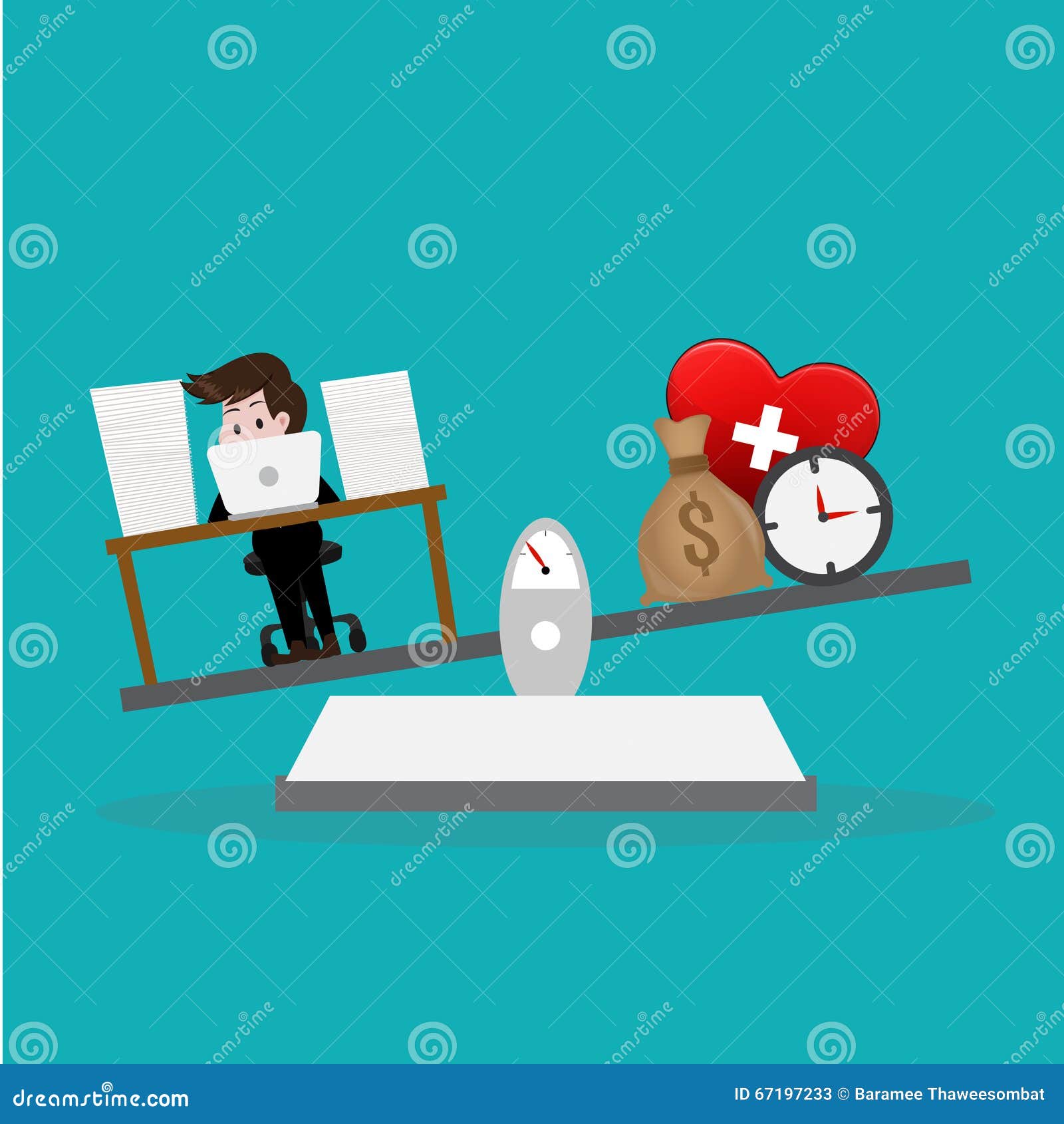 Work is a life. stock vector. Illustration of clock, heart - 67197233