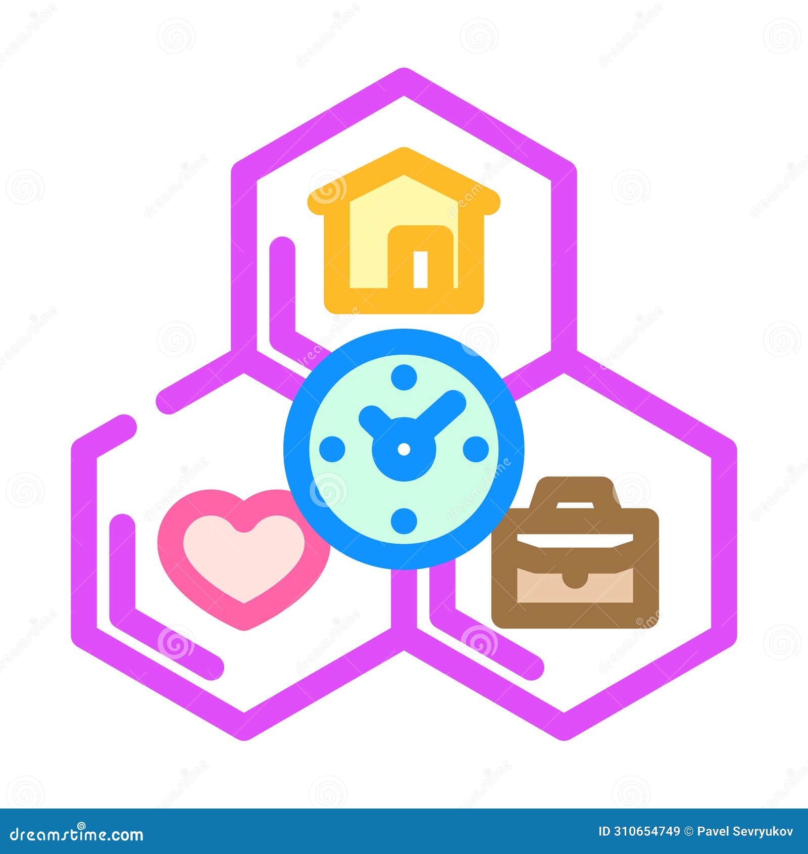 Work Life Integration Time Color Icon Vector Illustration Stock Vector ...