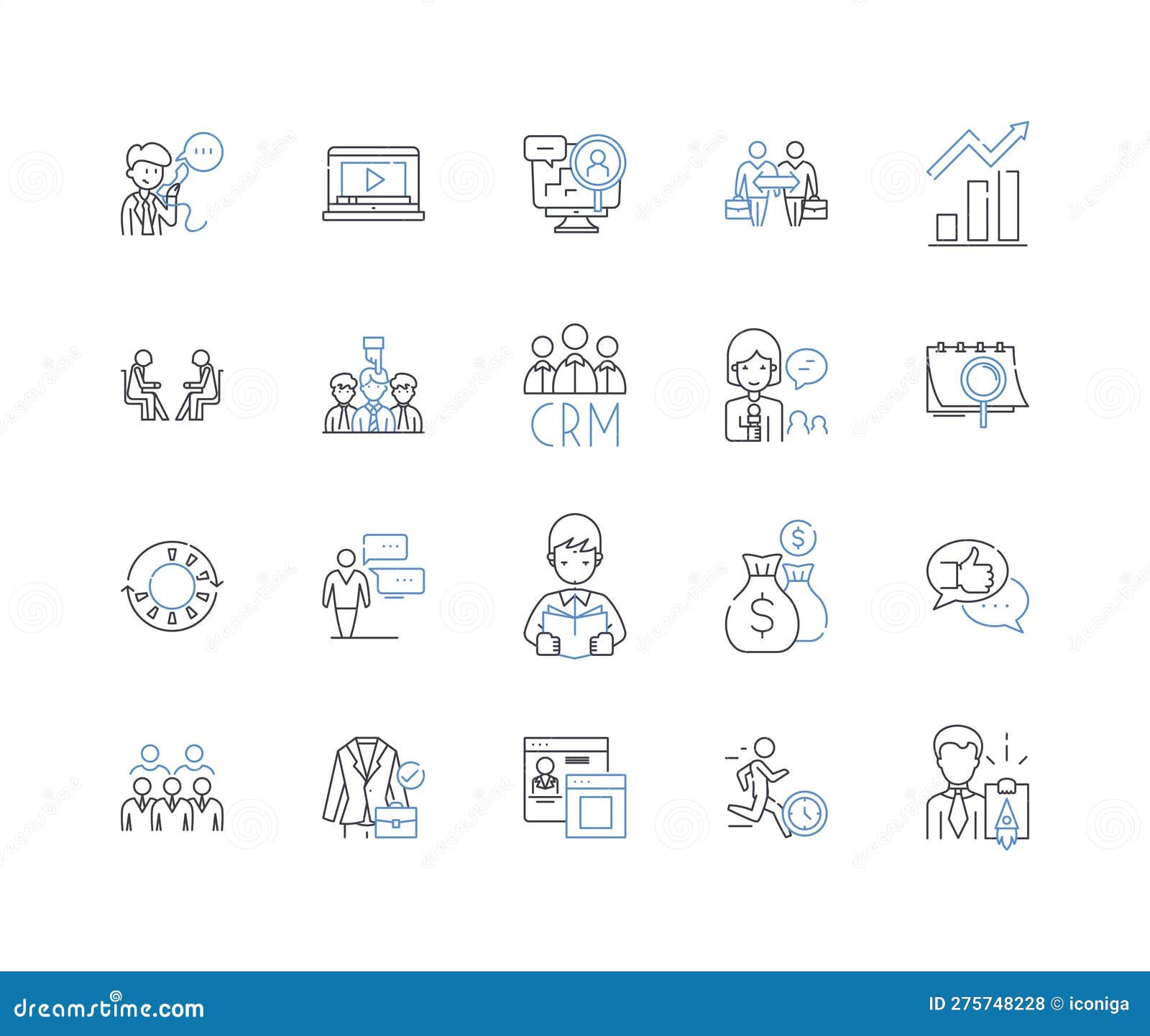 Work Line Icons Collection. Productivity, Responsibility, Collaboration ...