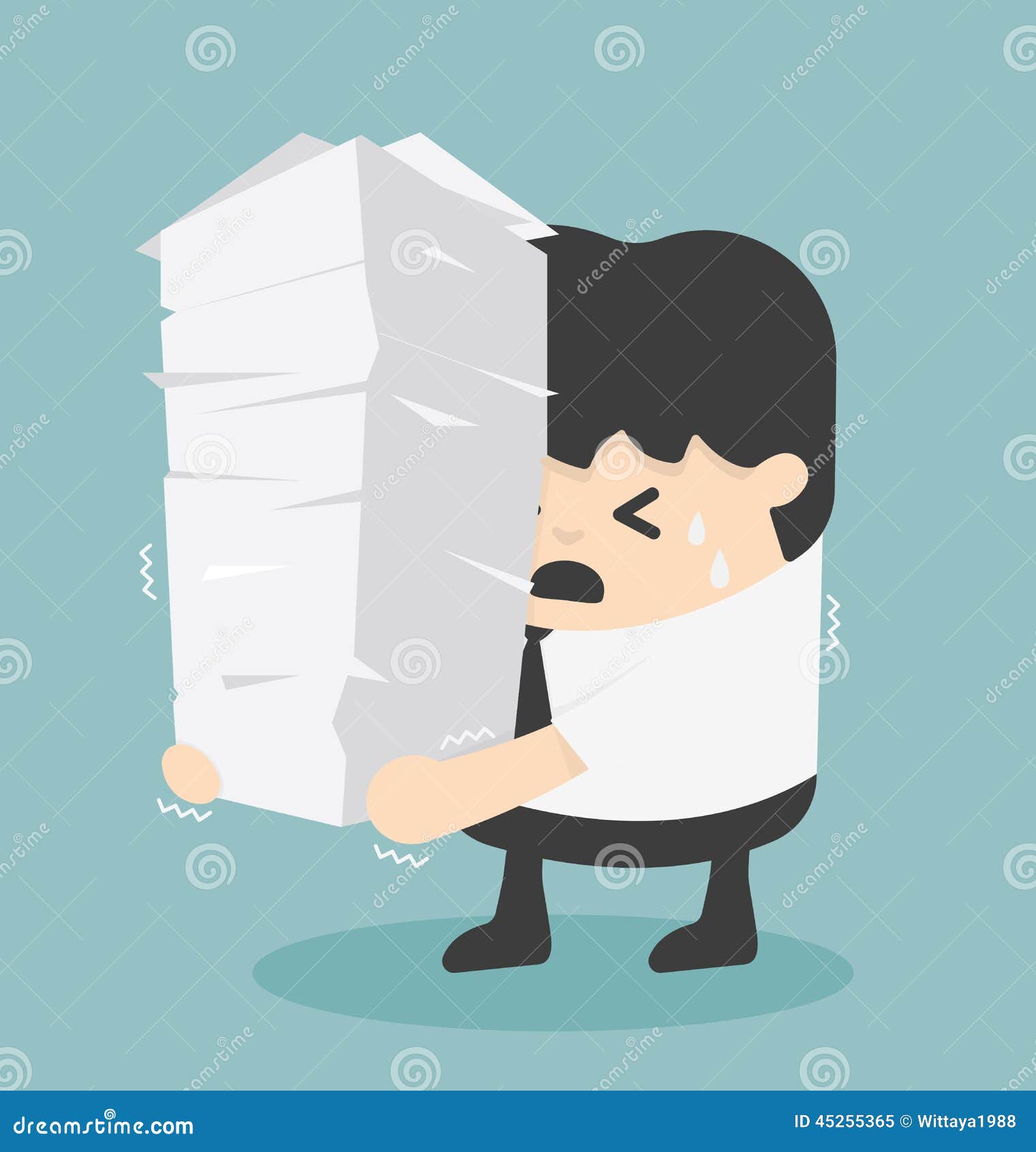 3d Man Work Load Burden Concept Royalty-Free Cartoon | CartoonDealer ...