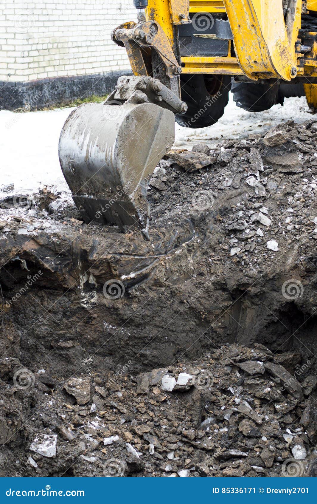 The Work of the Loader Tractor at the Dig Stock Image - Image of ...