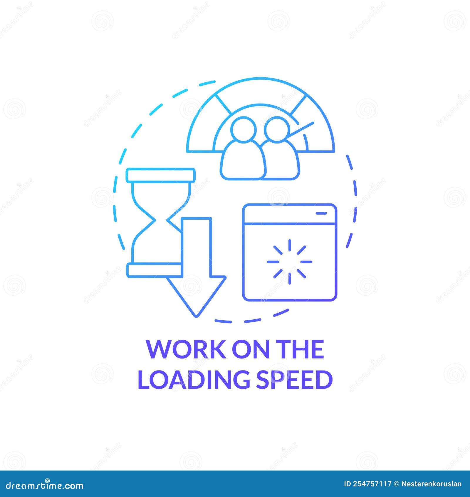 Work on Loading Speed Blue Gradient Concept Icon Stock Vector ...