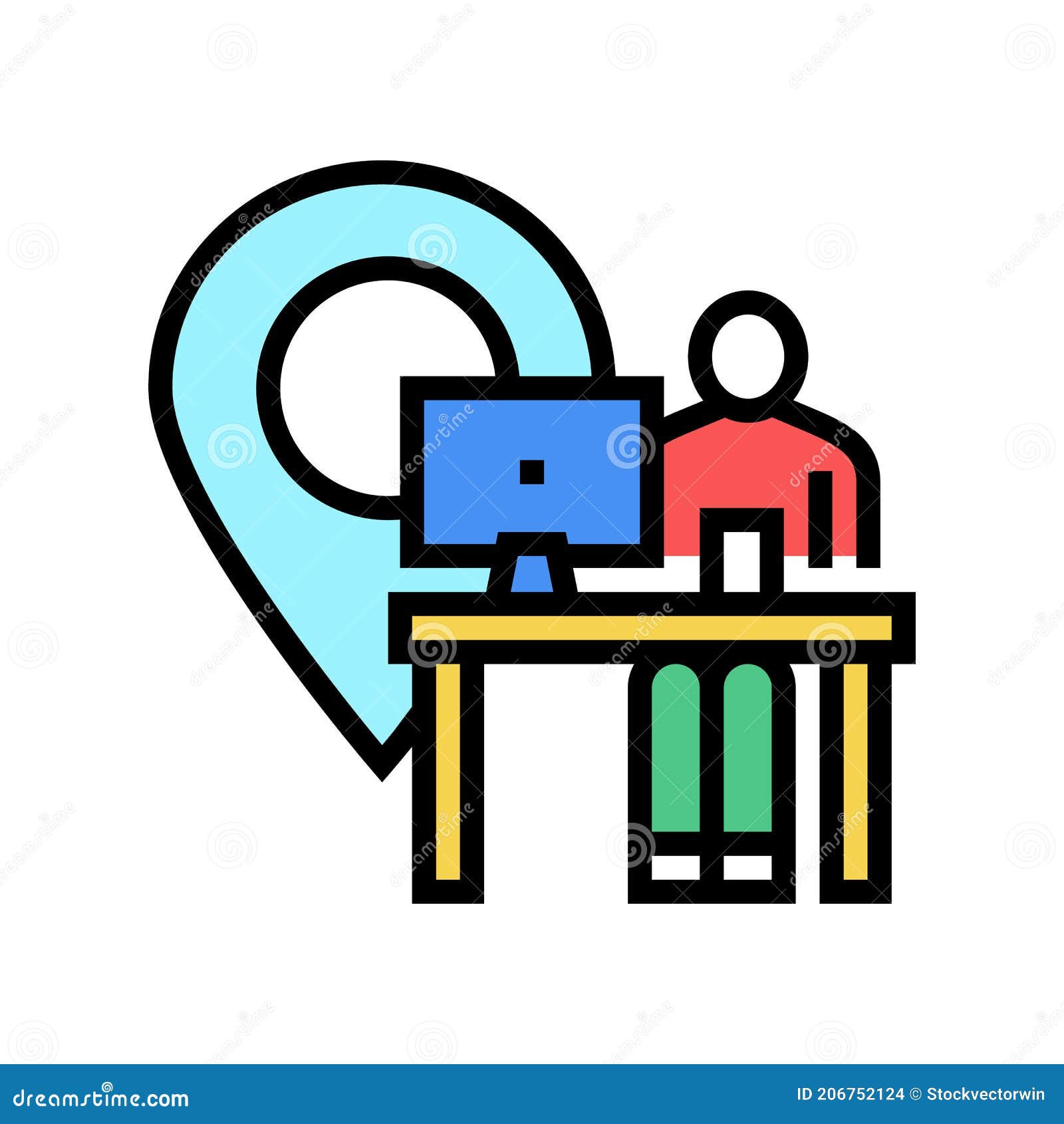 Work Location Icon Vector Illustration | CartoonDealer.com #263833080