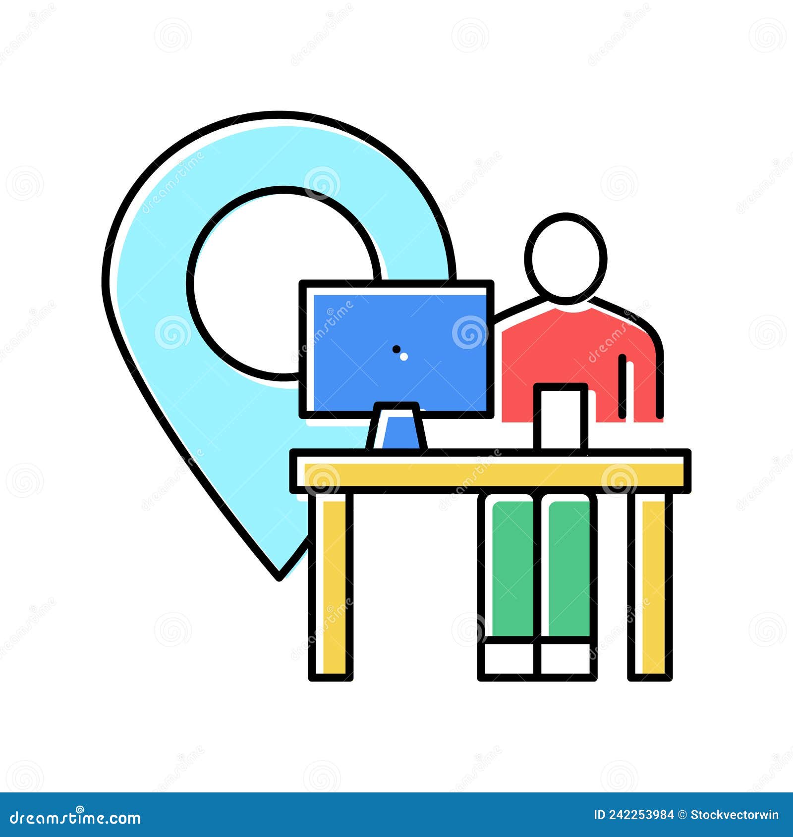 Work Location Icon Vector Illustration | CartoonDealer.com #263833080