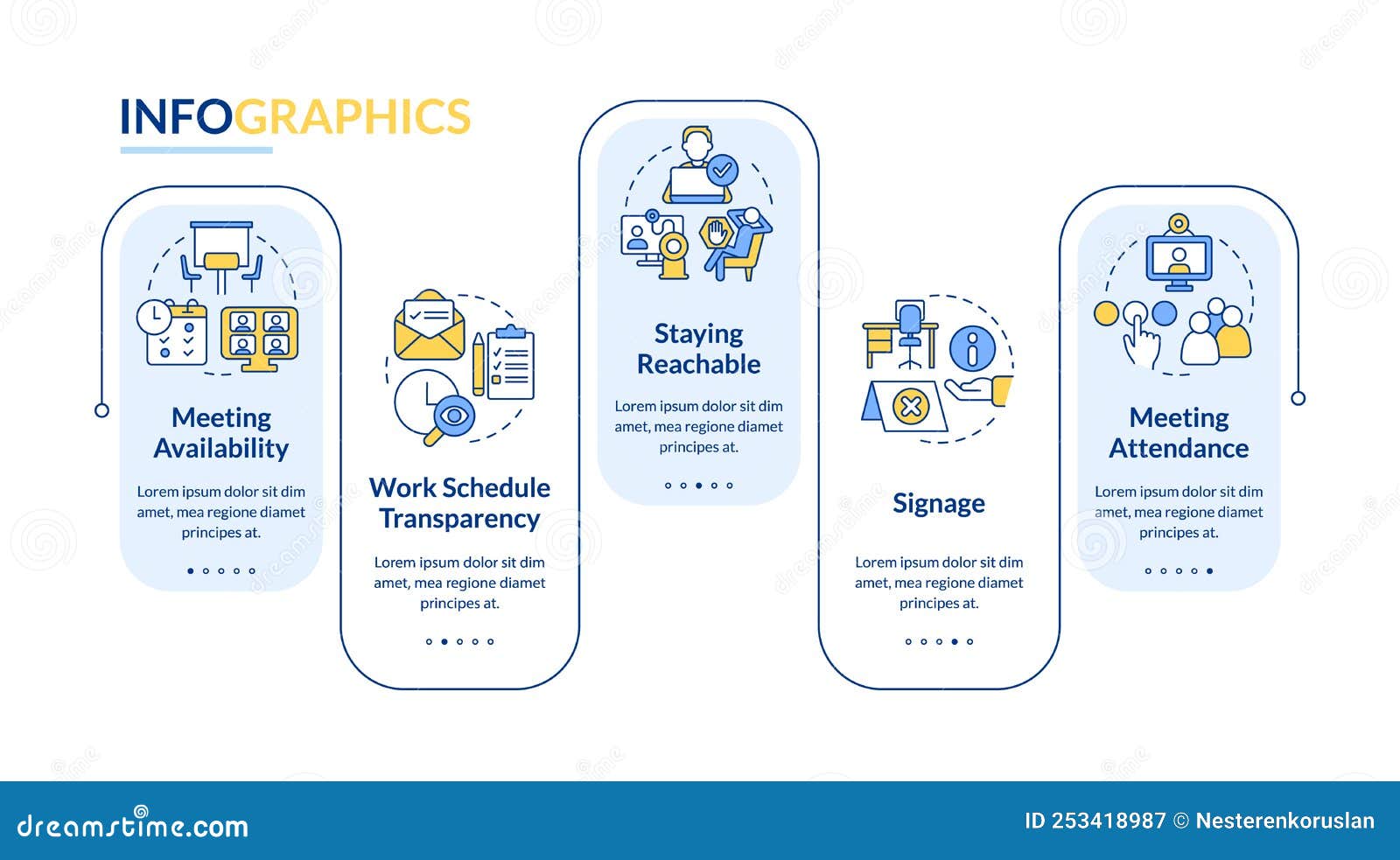 Work Locations and Schedules Rectangle Infographic Template Stock ...