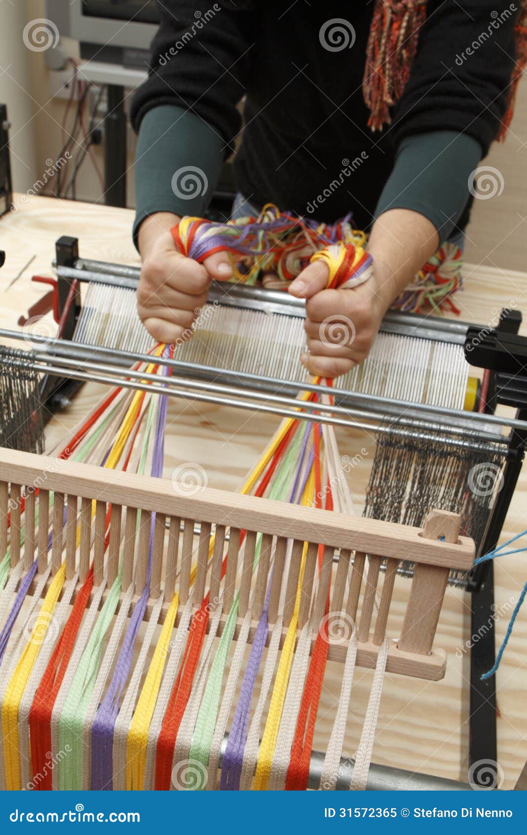 Work on loom stock image. Image of traditional, cotton - 31572365