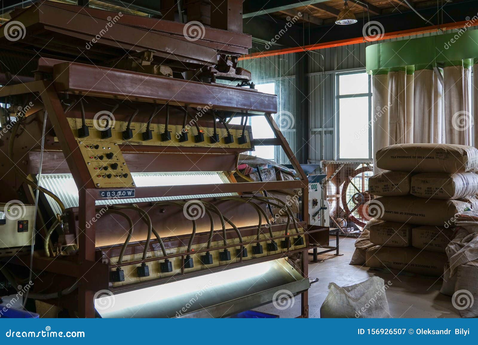 The Work of the Machine Sorting Tea at a Tea Factory Stock Image ...