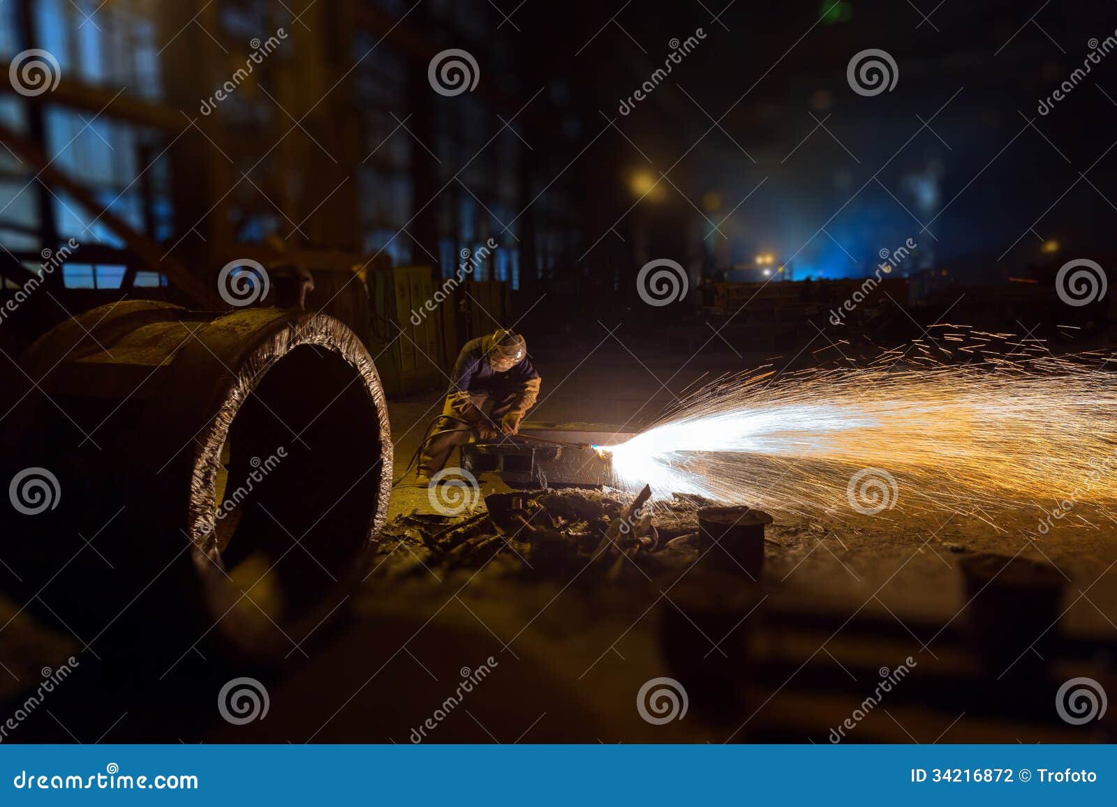 Work Machined Parts in Foundries Stock Photo - Image of heavy, flowing ...