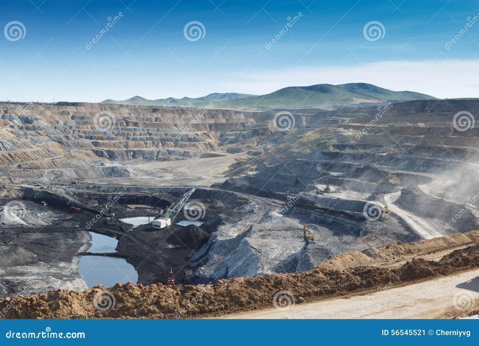 Work Machinery in Quarry for the Extraction Coal Stock Image - Image of ...