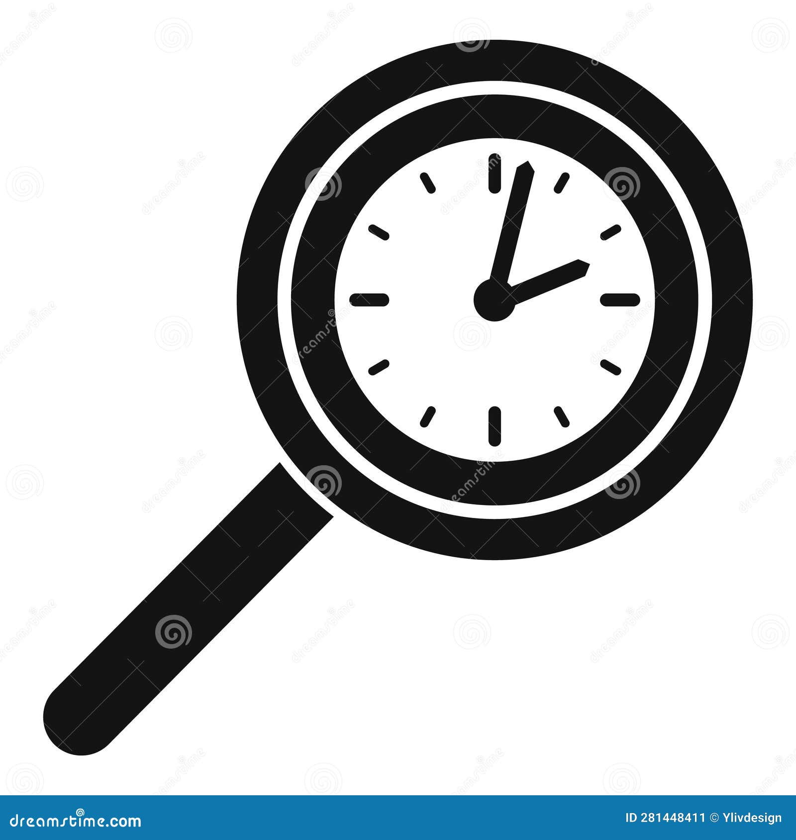 Work Magnifier Icon Simple Vector. Flexible Time Stock Illustration ...
