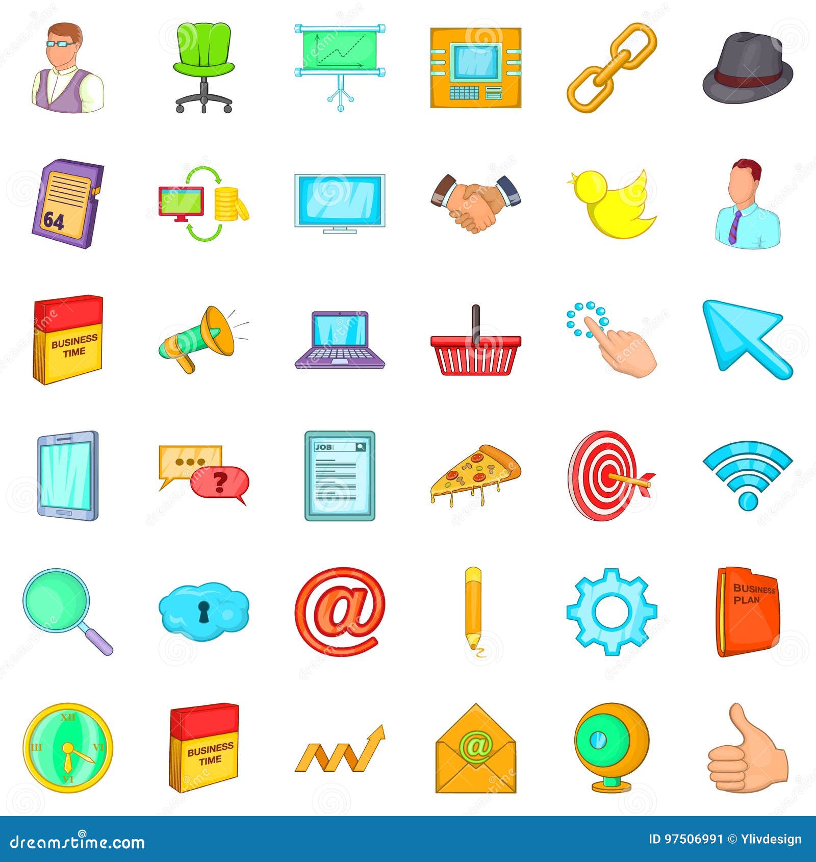 Work Man Icons Set, Cartoon Style Stock Vector - Illustration of glass ...