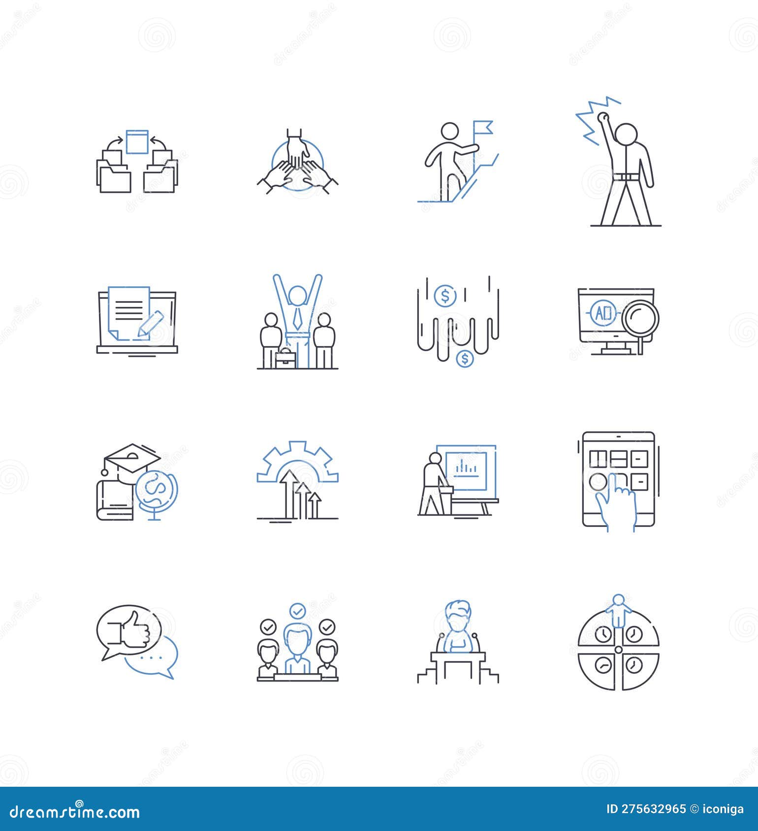 Work Maturation Line Icons Collection. Growth, Development, Maturity ...