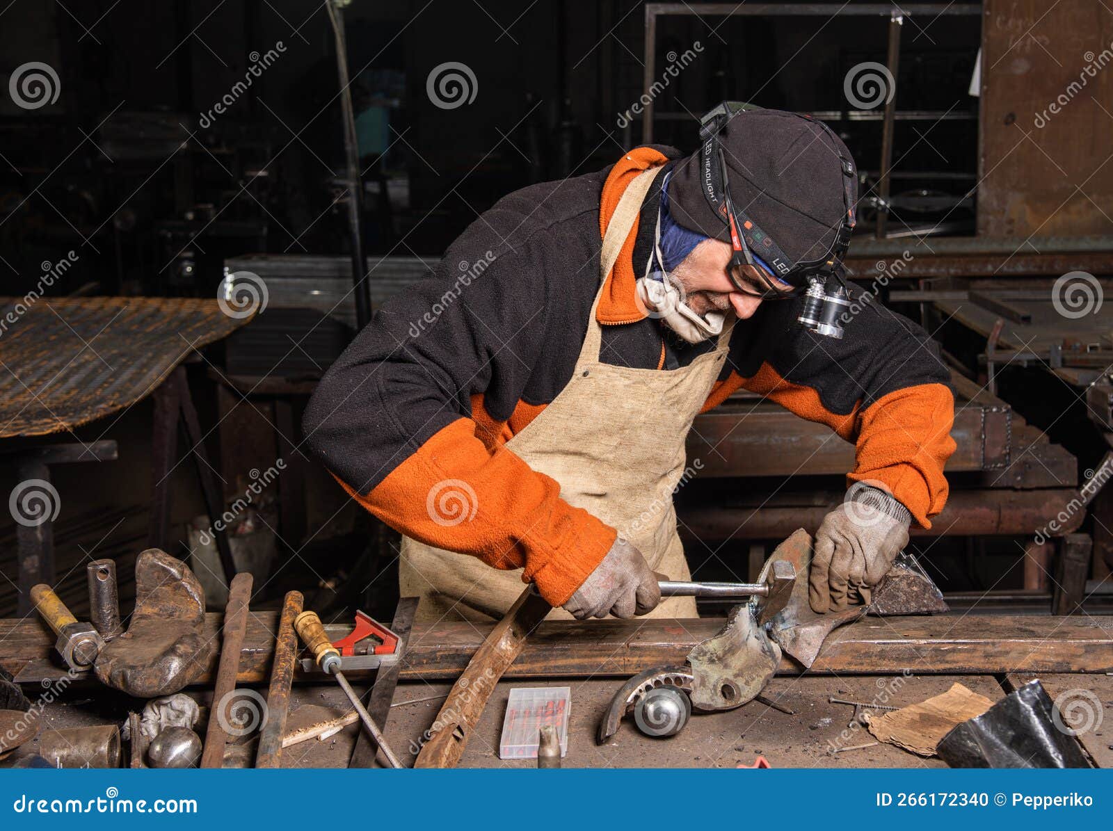 Work in a Mechanical Workshop with Various Tools Stock Photo - Image of ...