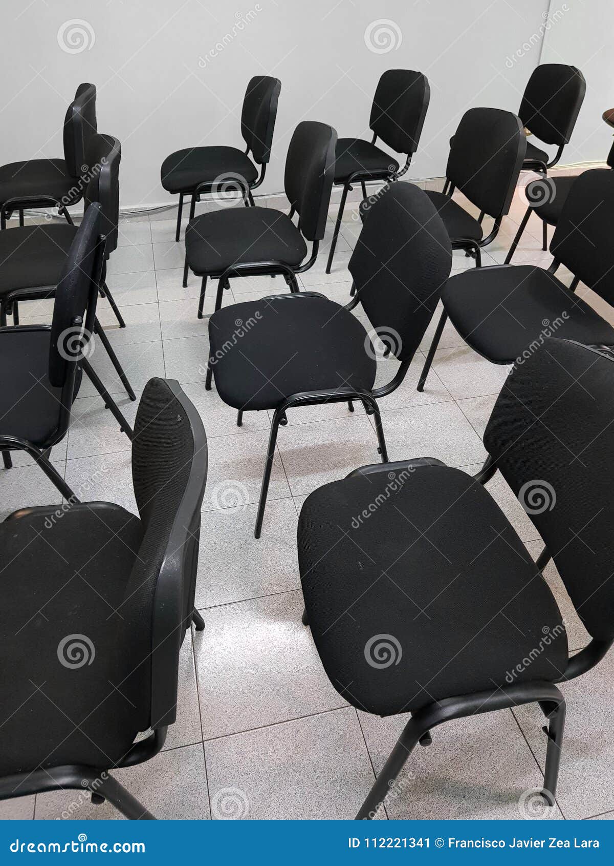 Rows of Black Chairs for a Meeting or Conference Stock Image - Image of ...