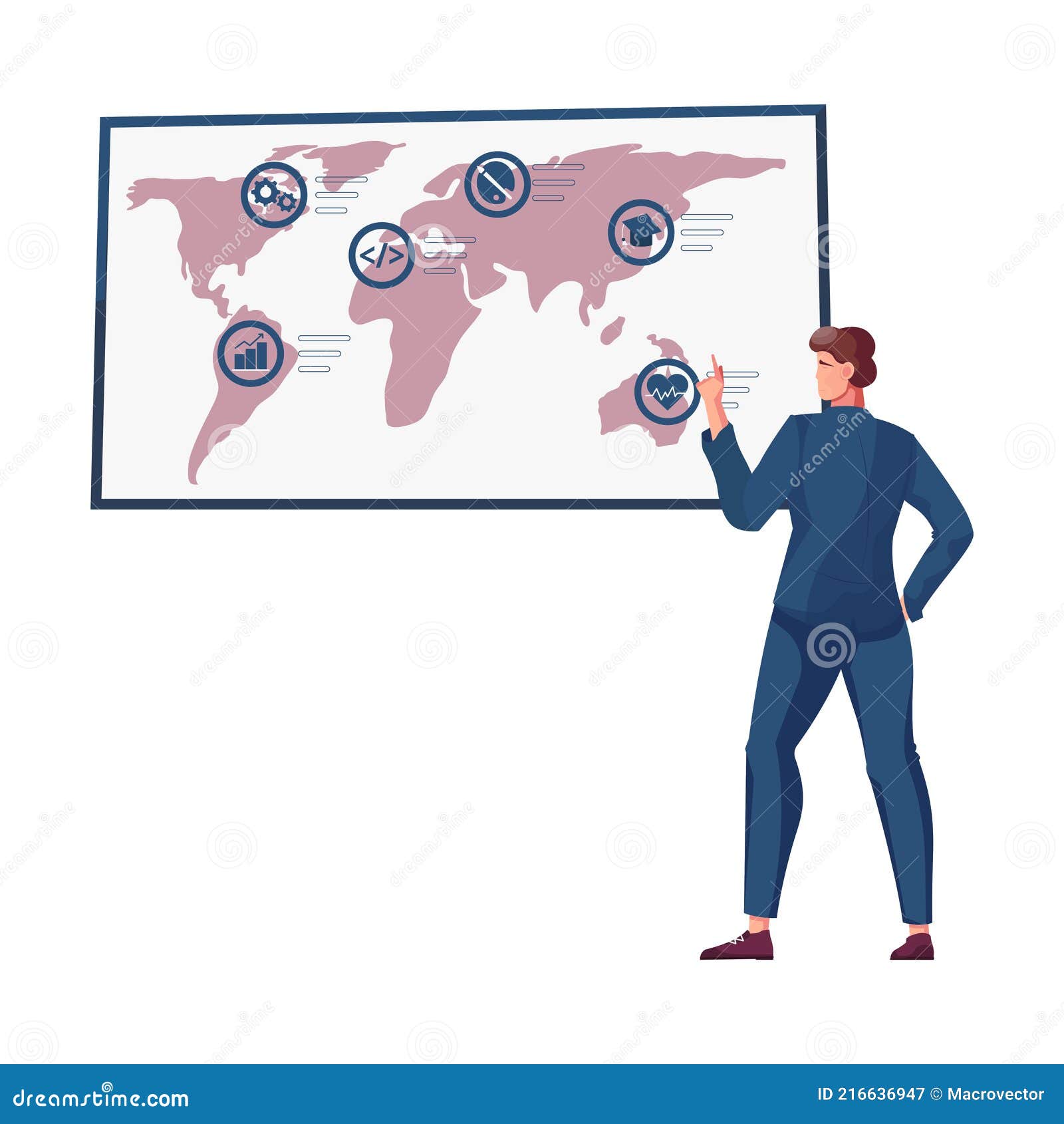 Work Migration Map Composition Stock Vector - Illustration of object ...