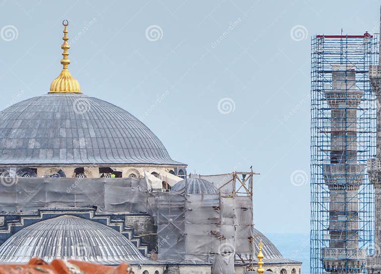 Blue Mosque in restoration editorial image. Image of bluemosque - 154496675