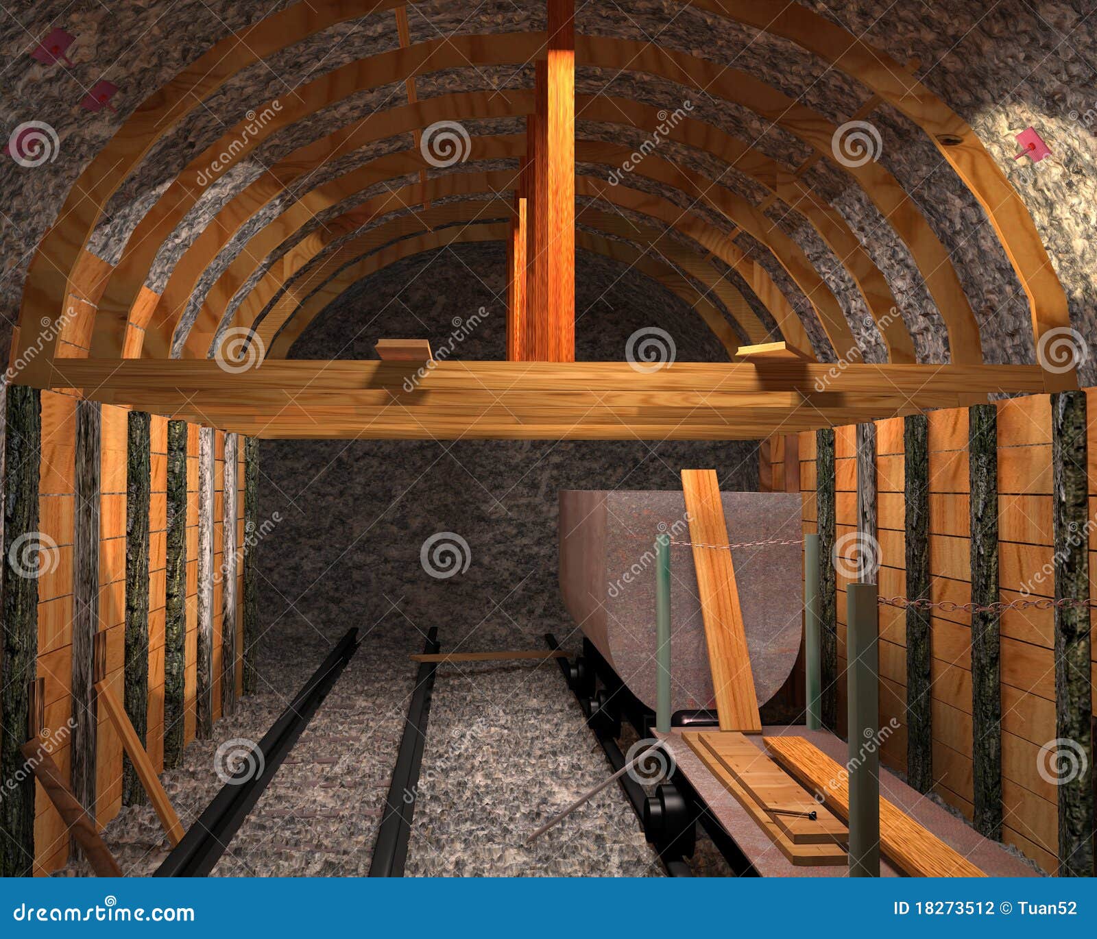 Work in mine stock illustration. Illustration of deck - 18273512