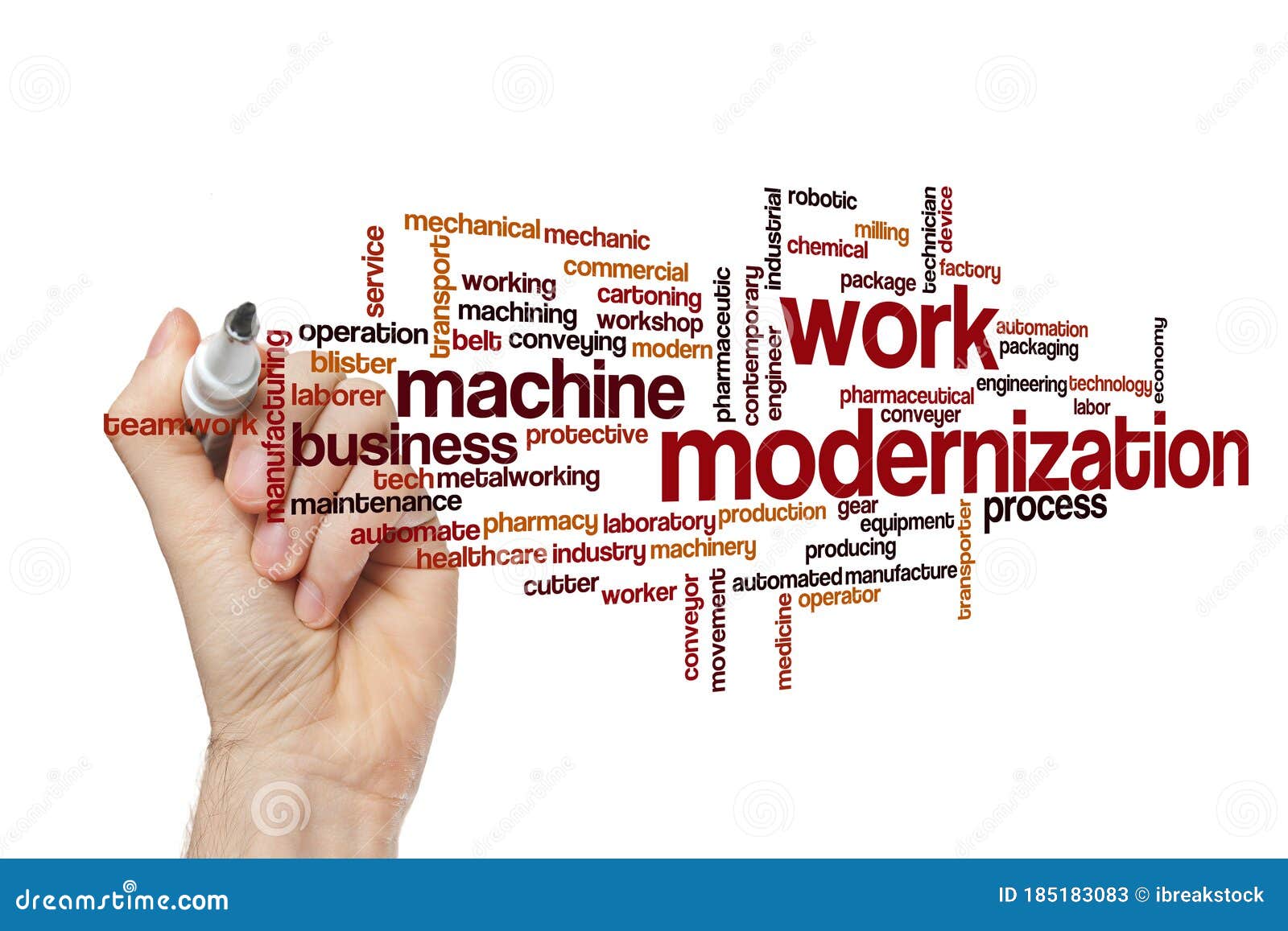 Work Modernization Word Cloud Concept Stock Illustration - Illustration ...
