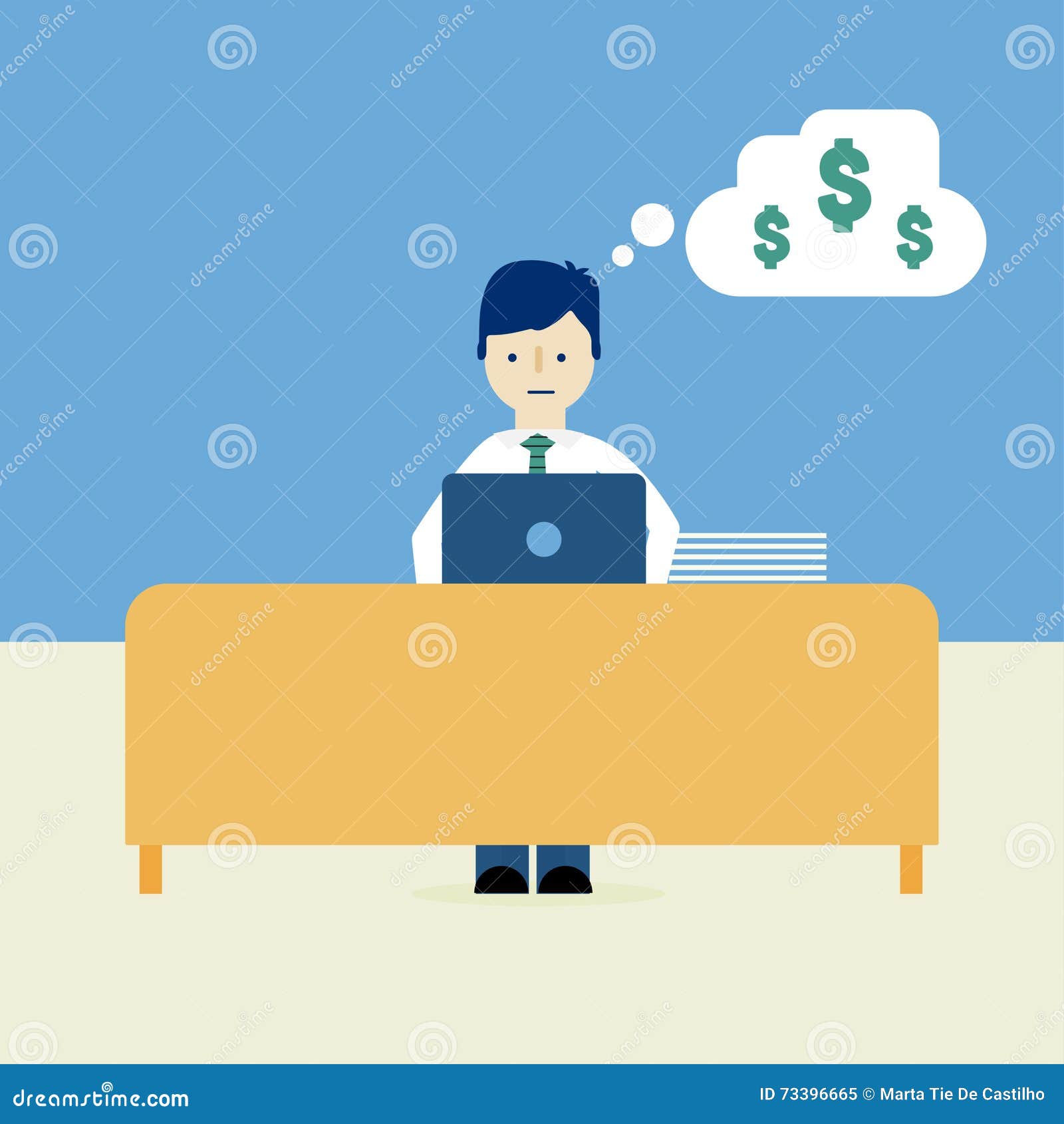 Work and money stock vector. Illustration of concentration - 73396665