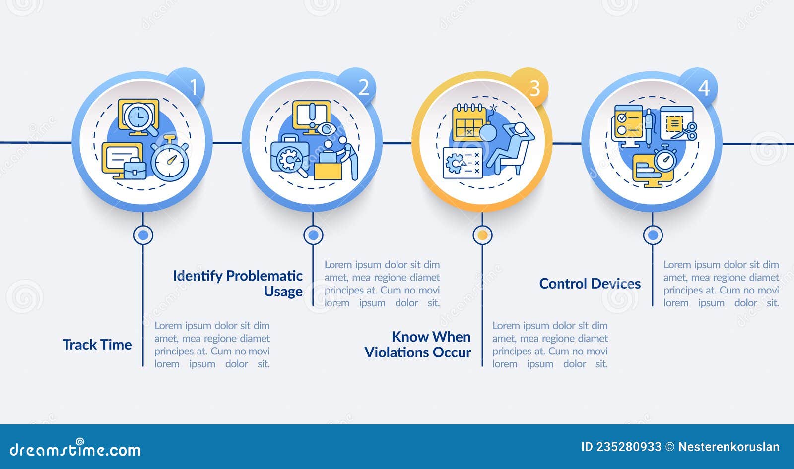 Work Monitoring Vector Infographic Template Stock Illustration ...